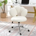 SESSLIFE Home Office Chair, Padded Seat Desk Chair, White Task Chair ...