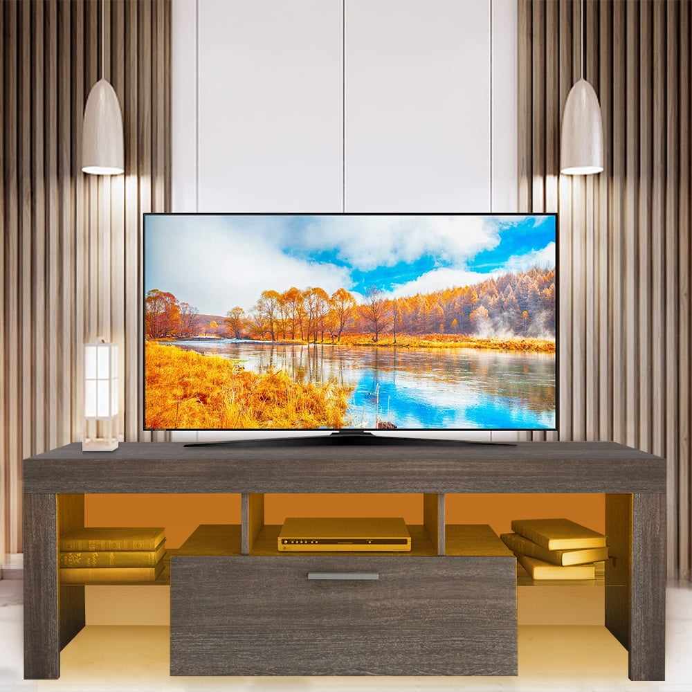 SESSLIFE Storage TV Stand for 55 Inch TV, TV Cabinet with 16 Color LED ...