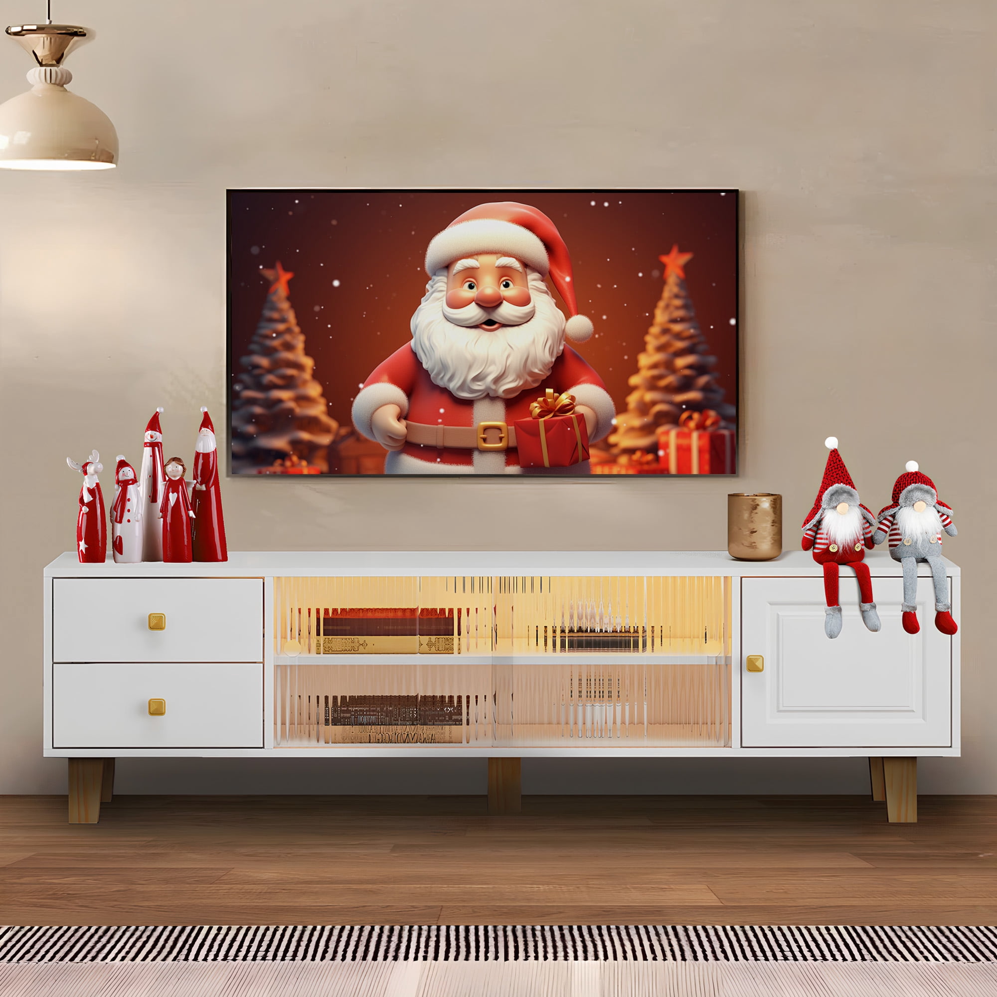 SESSLIFE TV Console Table for 70 Inch TV, Large Television Stand with ...