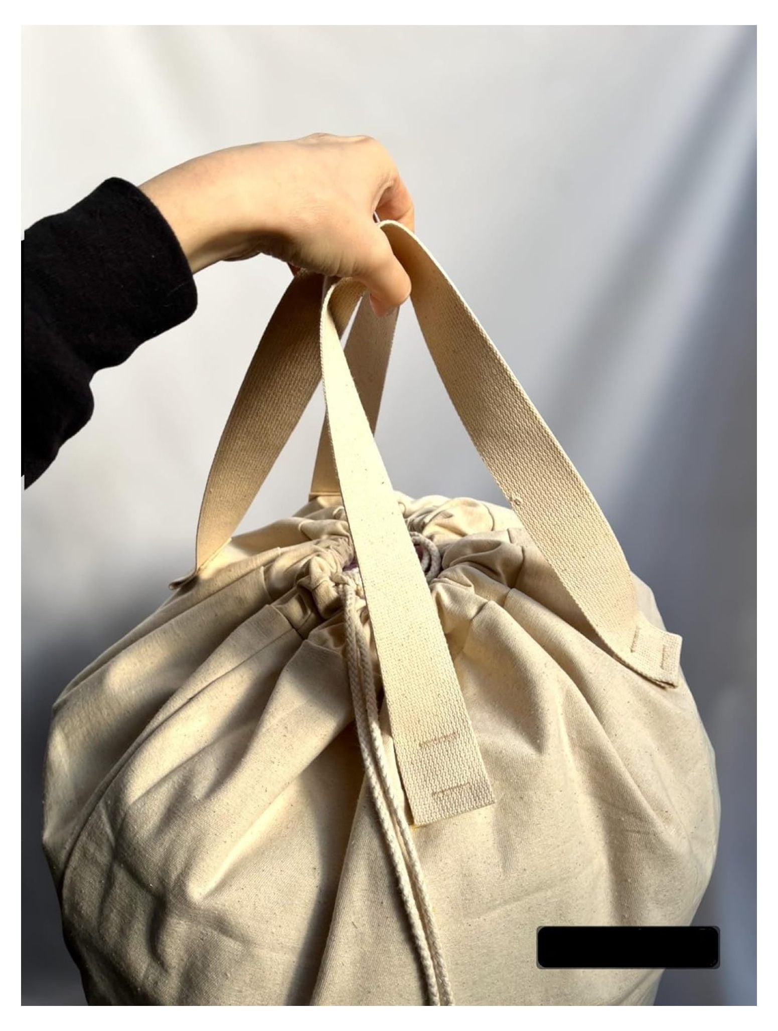 SET of 2-100% Cotton Laundry Bags Extra Large Heavy Duty, Canvas Laundry Bag with 2 Handles and ...