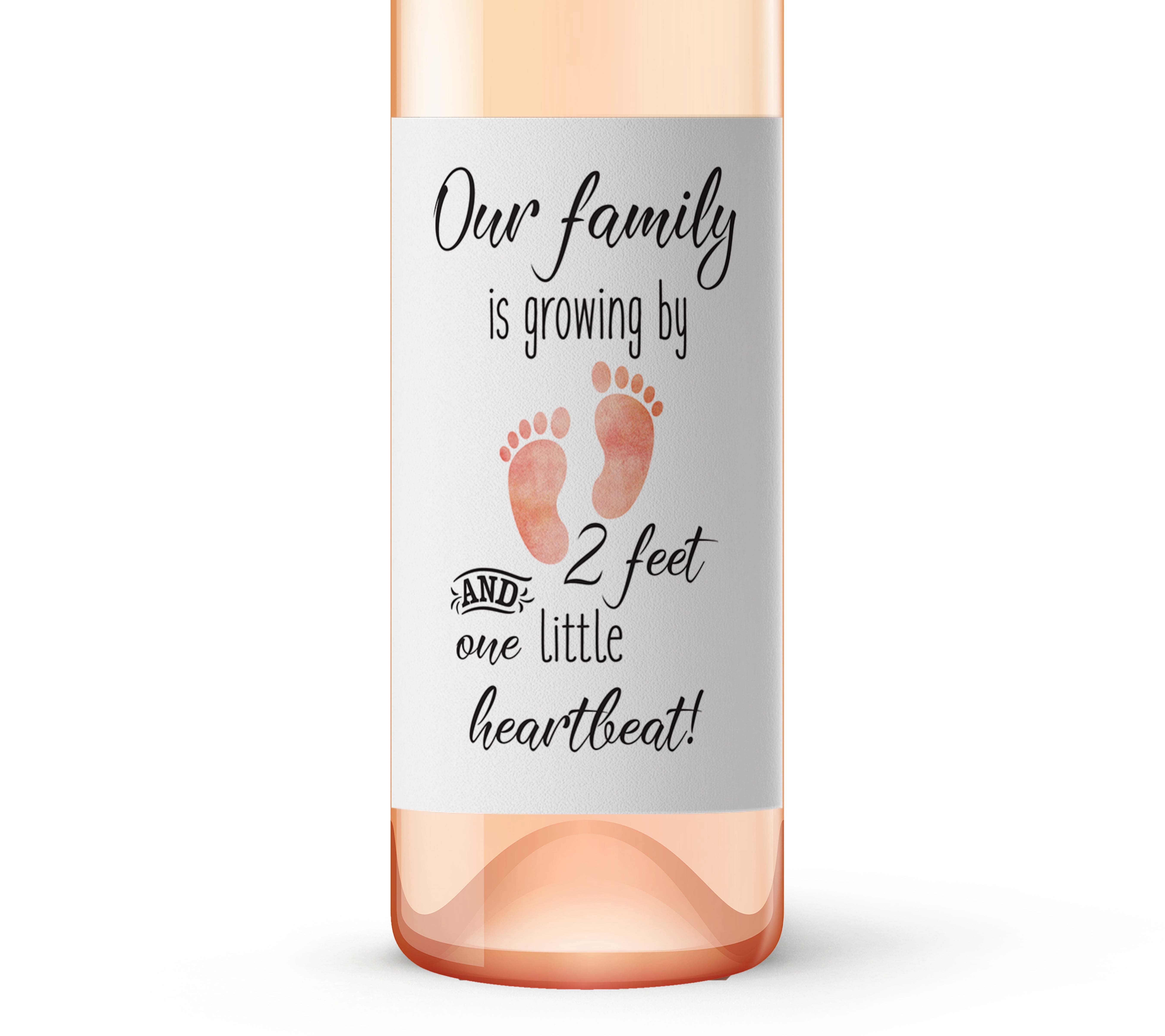 SET of 6 GENDER NEUTRAL Pregnancy Announcement Wine Labels - 2 Feet & 1 ...