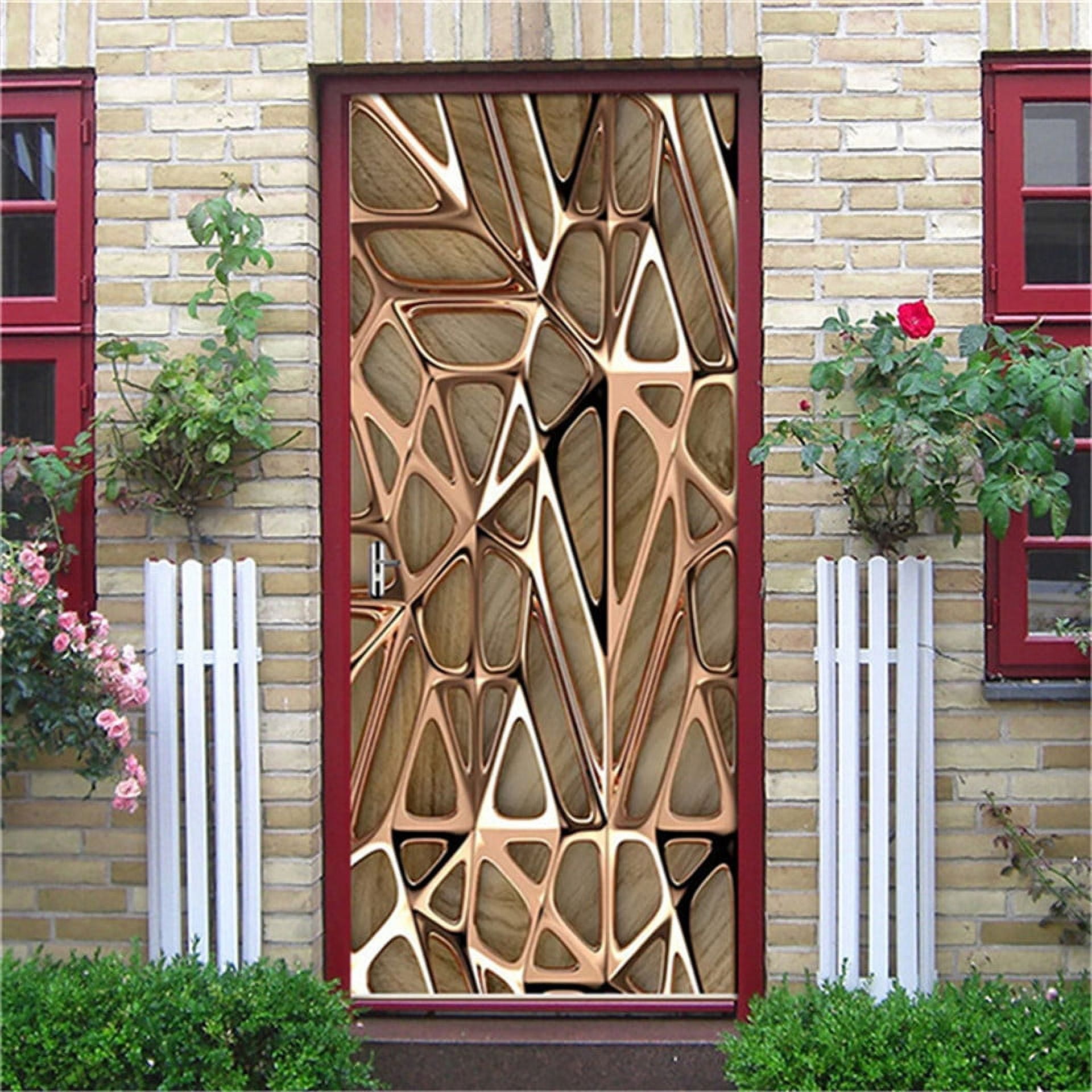 SET Door Sticker PVC Self-adhesive Waterproof D Removable Home r Wine ...