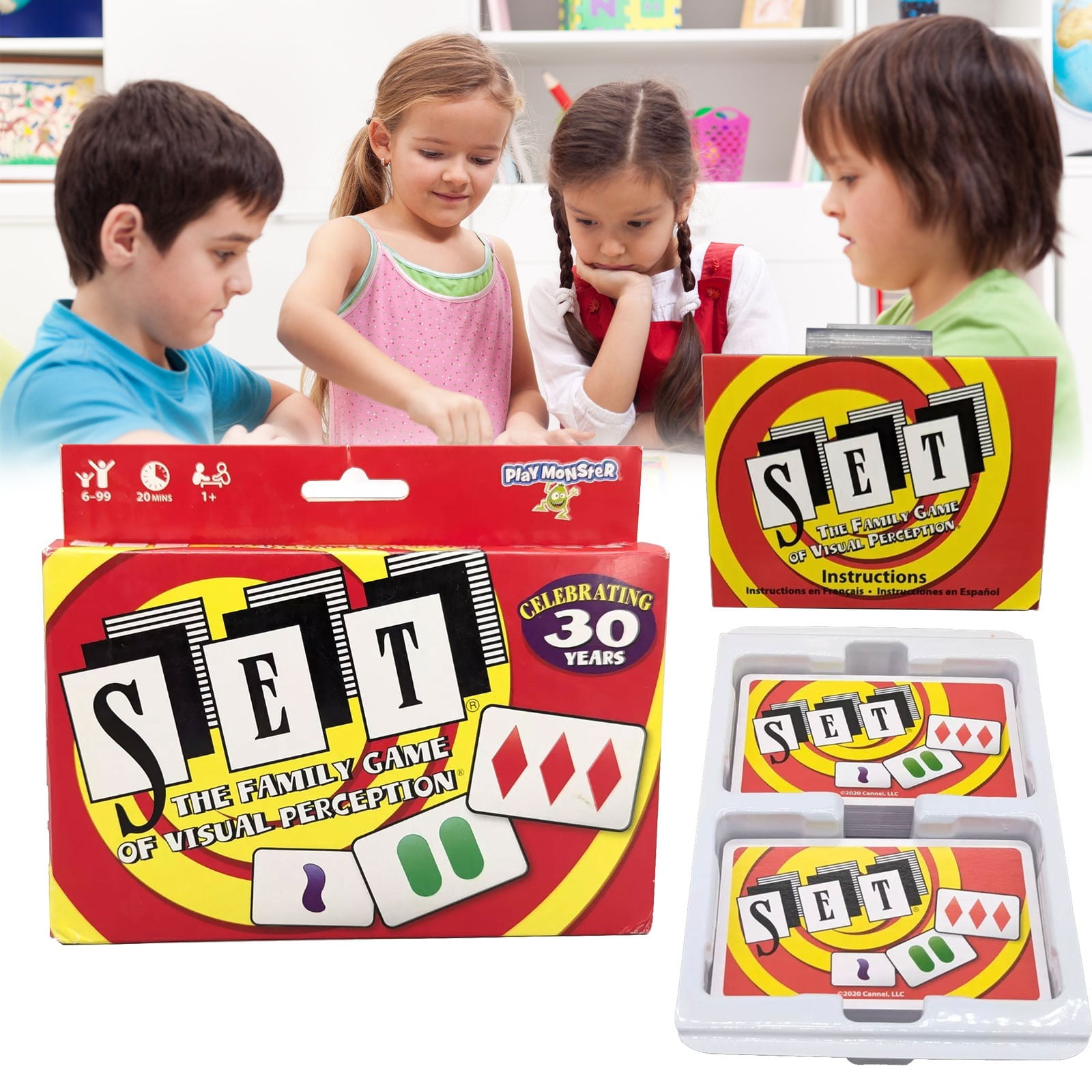SET Family Card Game – Race to Match Colors & Shapes, For Ages 8+, 81 ...