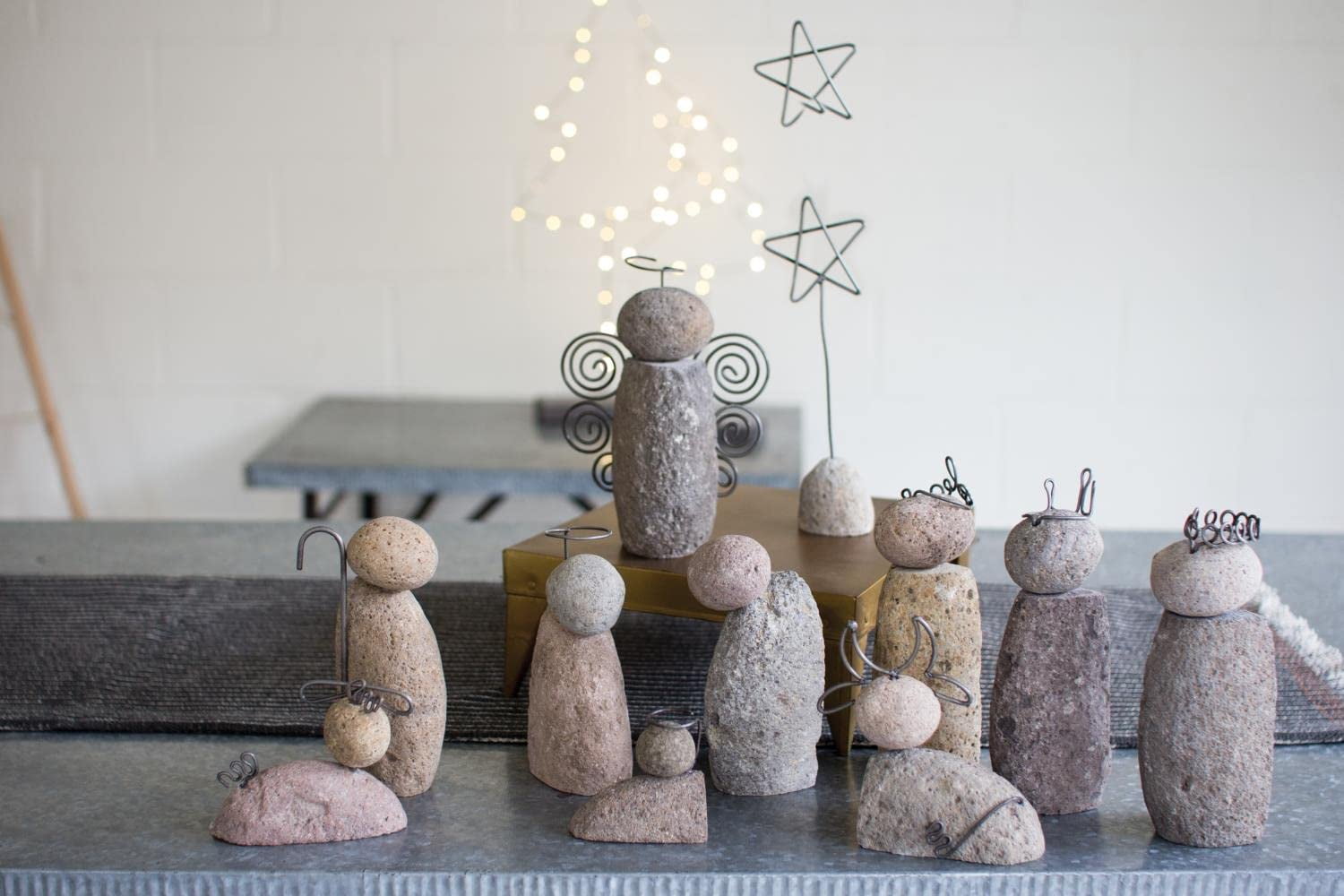 SET OF 12 RIVER ROCK NATIVITY SCENE - Walmart.com