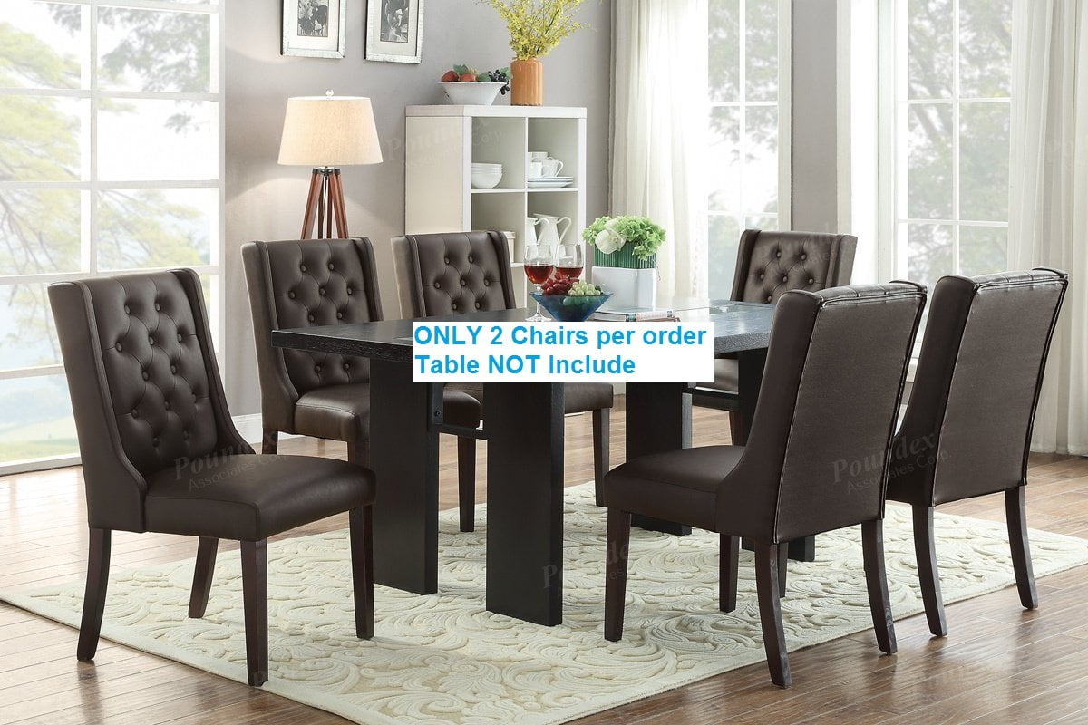 SET OF 2 Fancy Parson Style cushioned dining chairs with diamond ...