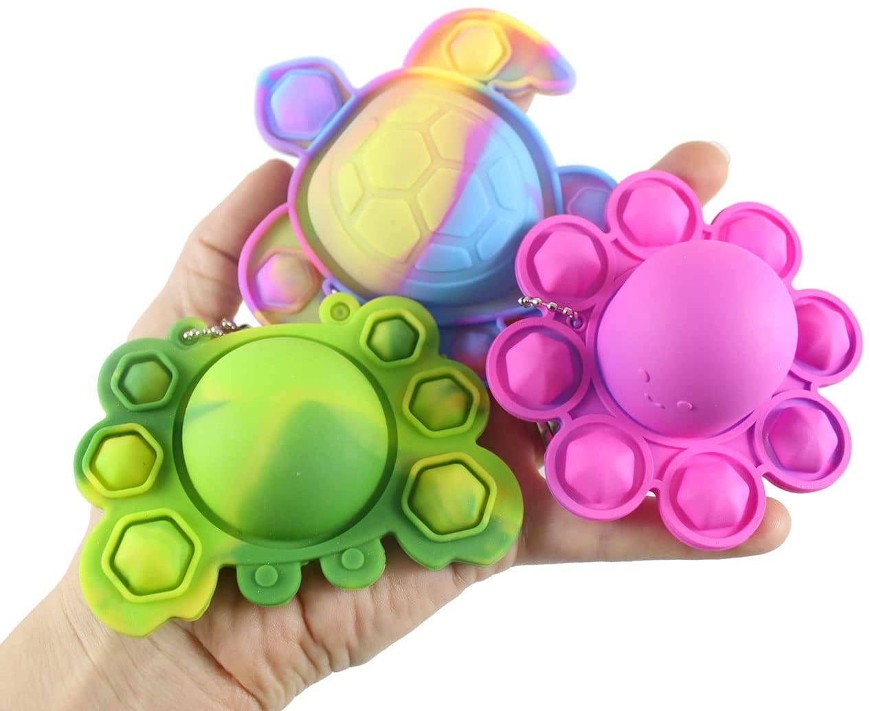 SET OF 3 - Animal Flip Inside Out - Crab, Octopus, Turtle - Bubble Pop ...