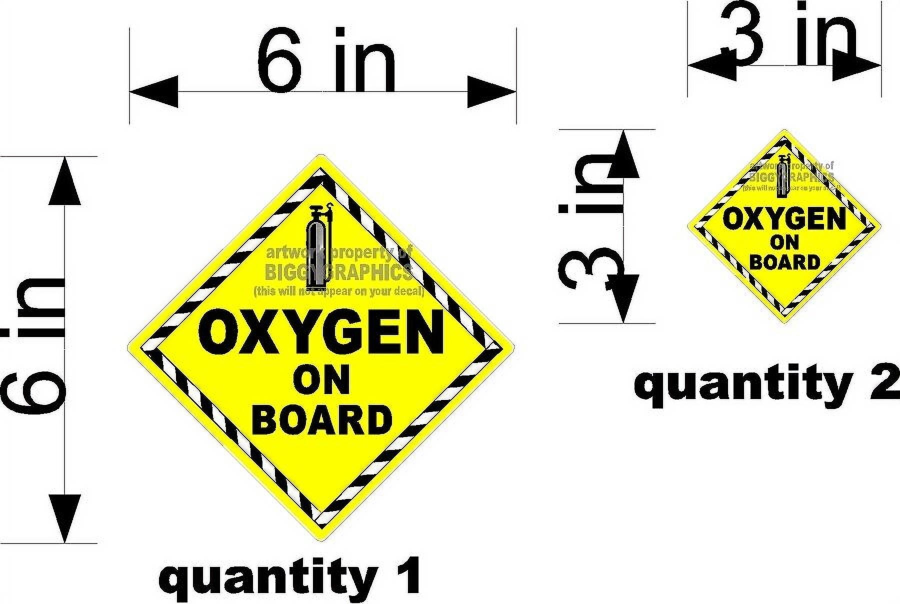 SET OF 3 OXYGEN ON BOARD VINYL DECALS FOR CAR WINDOWS OR DOOR - Walmart.com