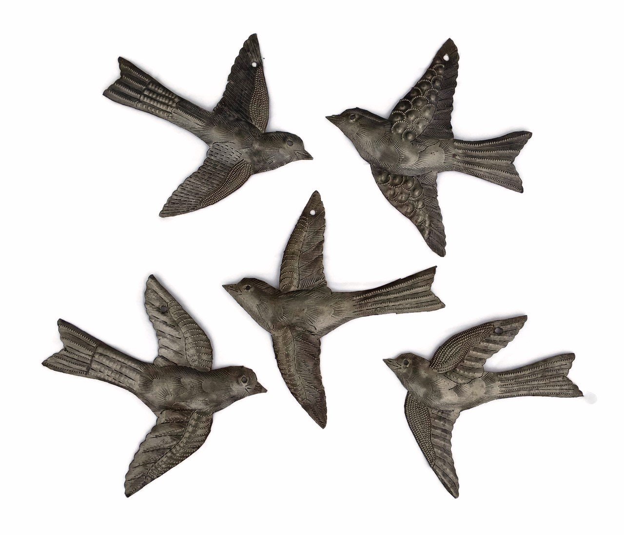 SET OF 5 Birds Wall Decor, Cute Flying Birds, Indoor Outdoor, Handmade ...