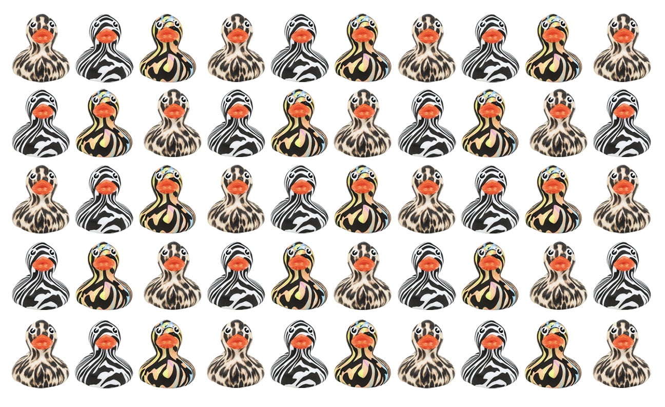 SET OF 50 DUCKS - Regular 2" Animal Print Rubber Ducks - Zebra Cheetah ...
