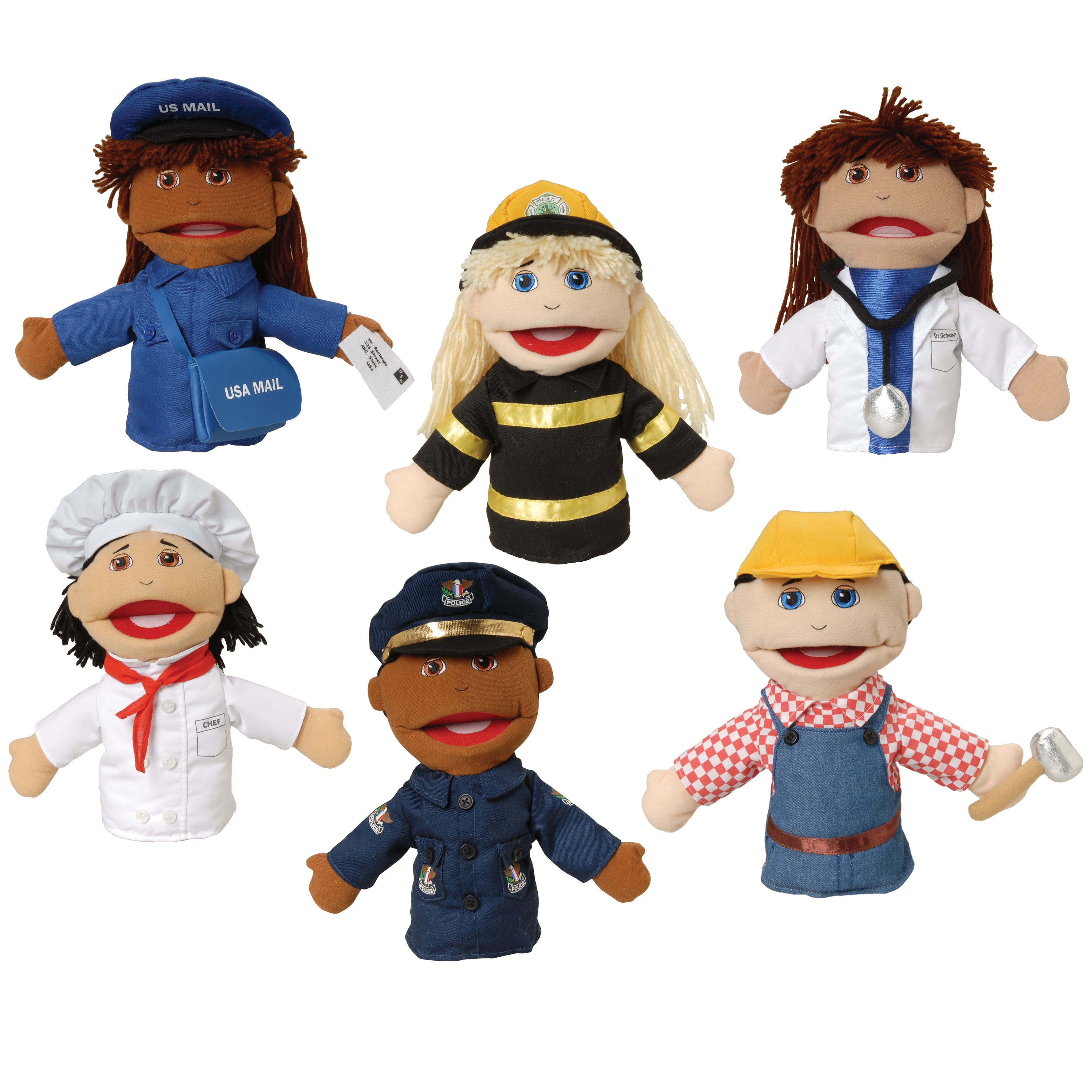 SET OF 6 MULTI ETHNIC WORKER PUPPETS - Walmart.com