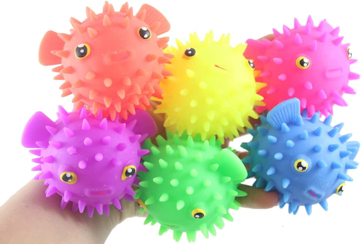 SET OF 6 Puffer Fish Puffer Ball - Small Novelty Toy - Party Favors ...