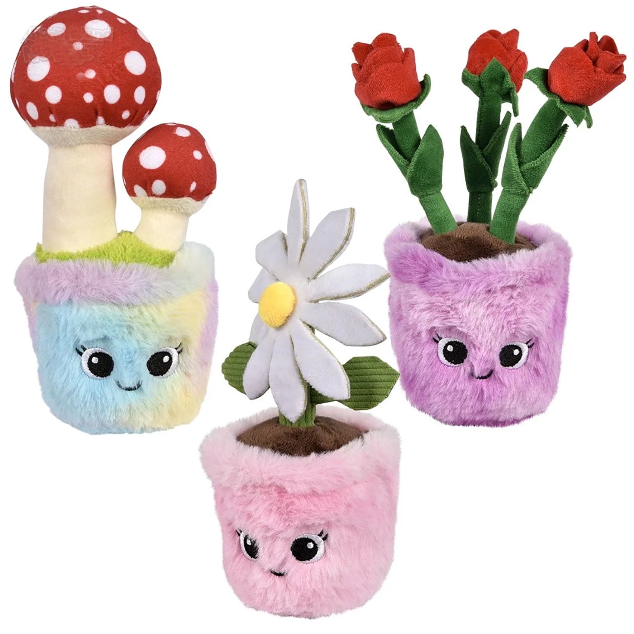 SET OF ALL 3 Plush Plant - Potted Flowers and Mushrooms - Cute ...