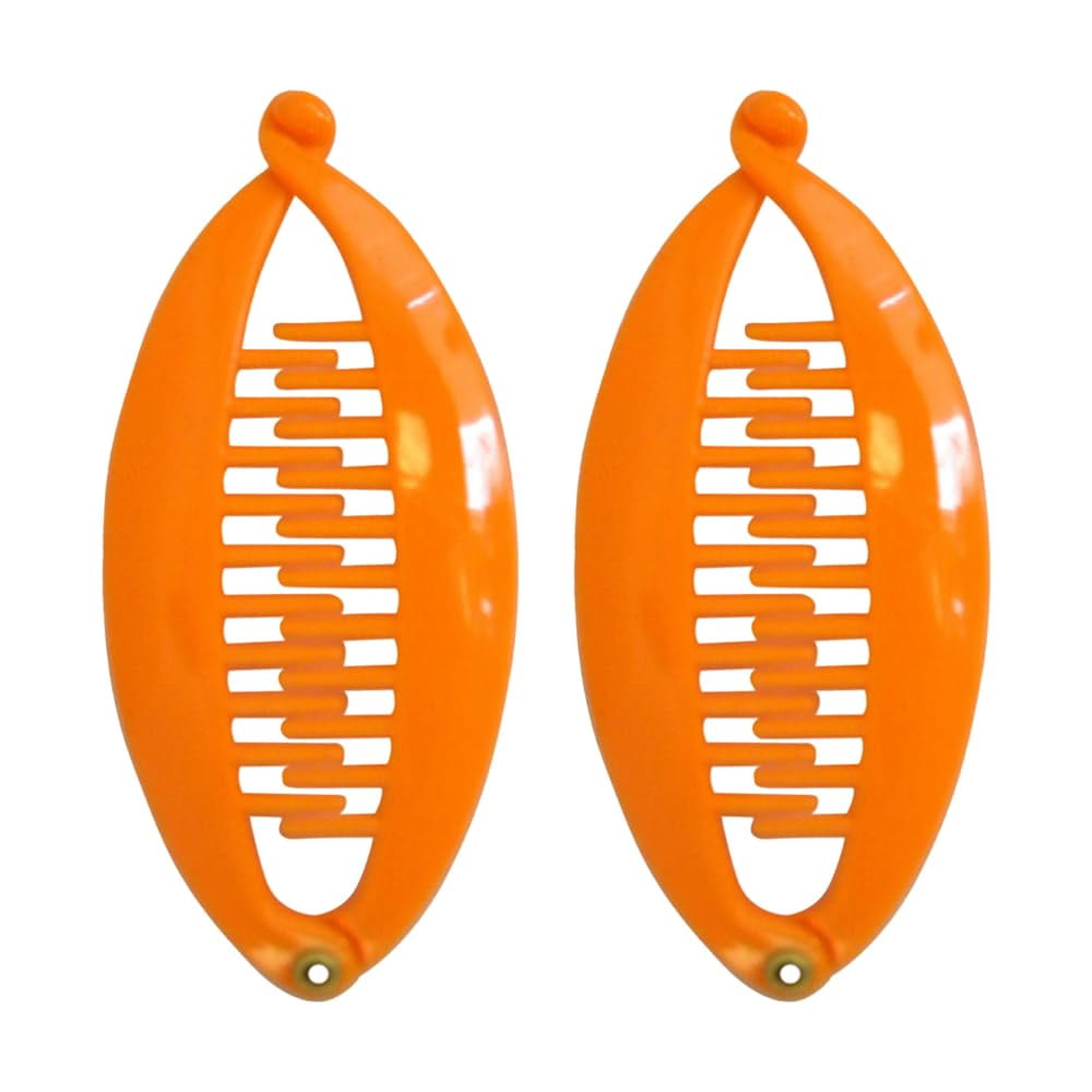 Motique Accessories Set of Two Orange 3.5 inch Mini Banana Clip Hair ...