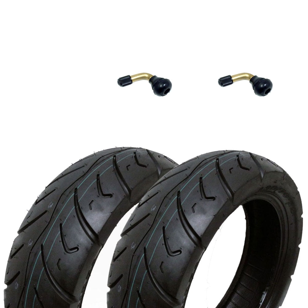 SET OF TWO Tires 120/70-12 Tubeless Street All-Weather Tread + TR87 ...