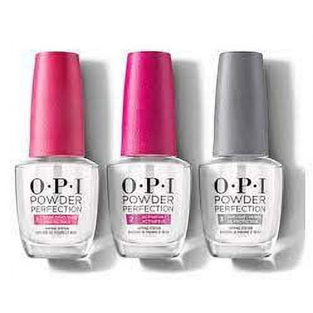 OPI Nail Polish Powder Perfection Base Coat, Activator & Top Coat Set ...