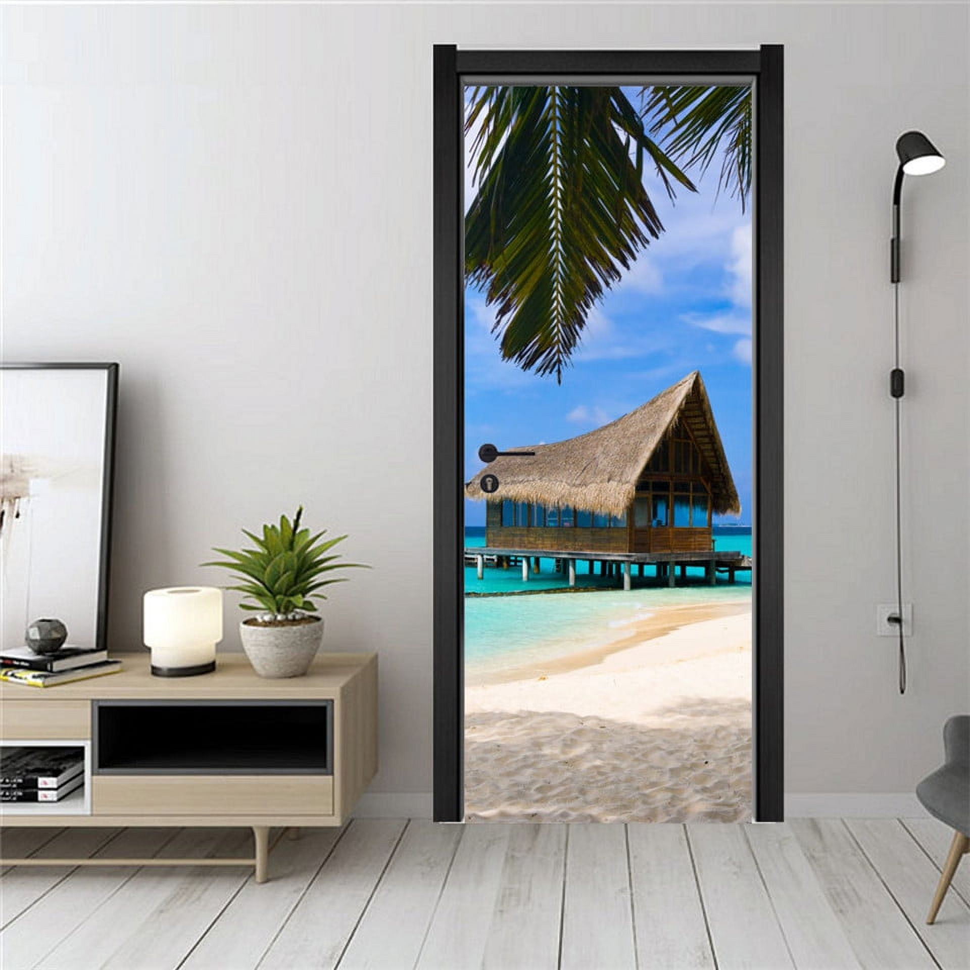 SET Seaside Door Sticker DIY Peel and Stick Wallpaper Waterproof ...