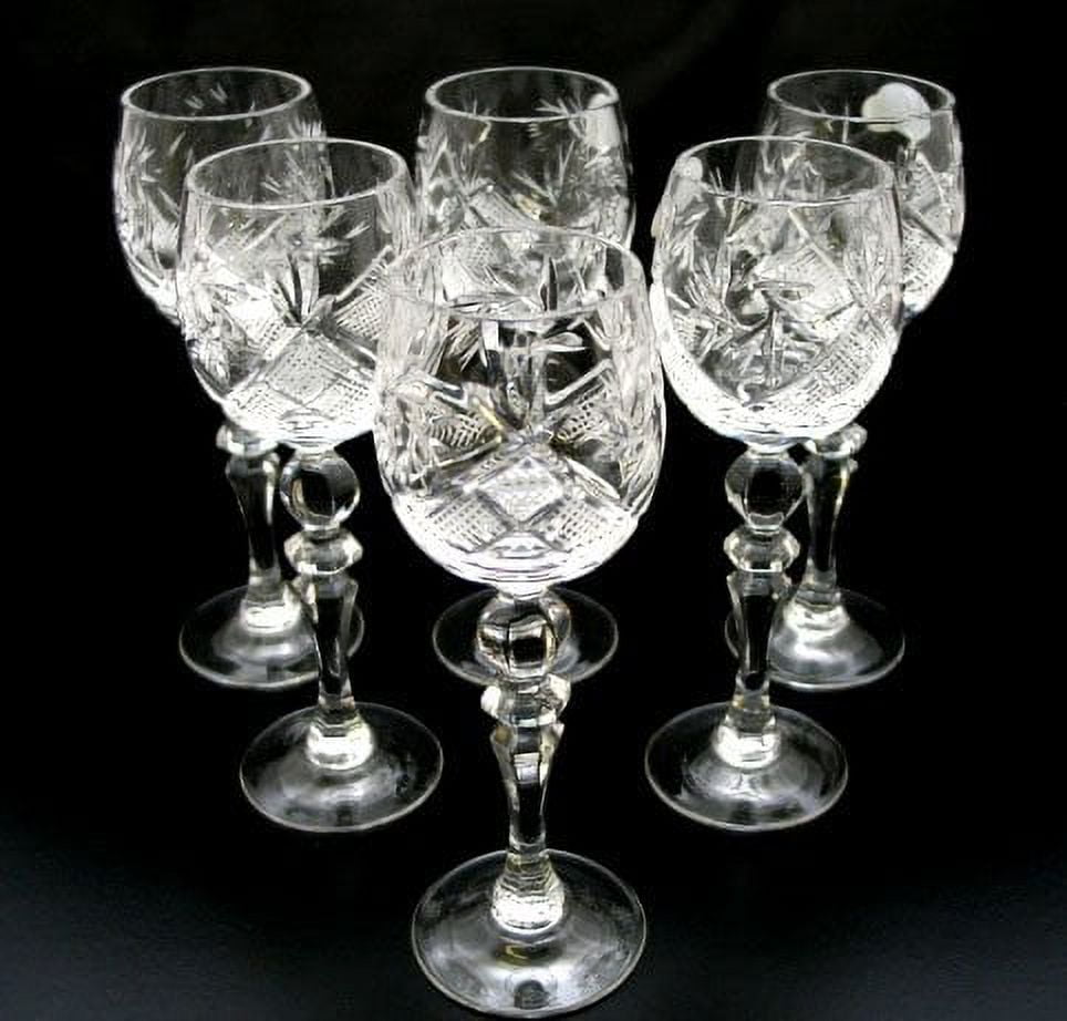 SET of 6 CUT Crystal Shot/sherry Glasses on a Long Stem 60ml / 2oz Hand ...