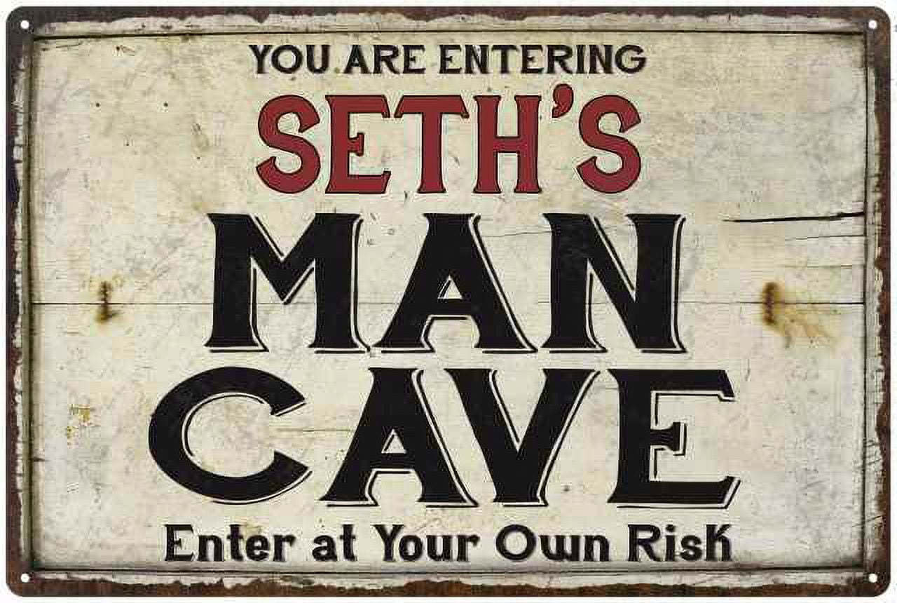 SETH'S Man Cave Sign Rustic 8 x 12 High Gloss Metal 208120035295 ...