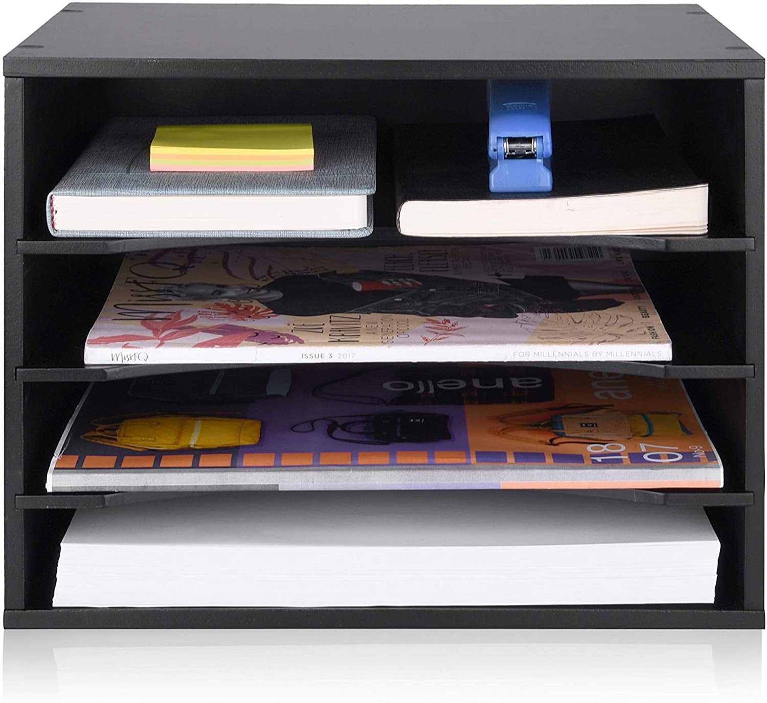 SETTFRFE 4 Tier Metal Mesh Desk Organizer-Stackable Letter Trays for ...