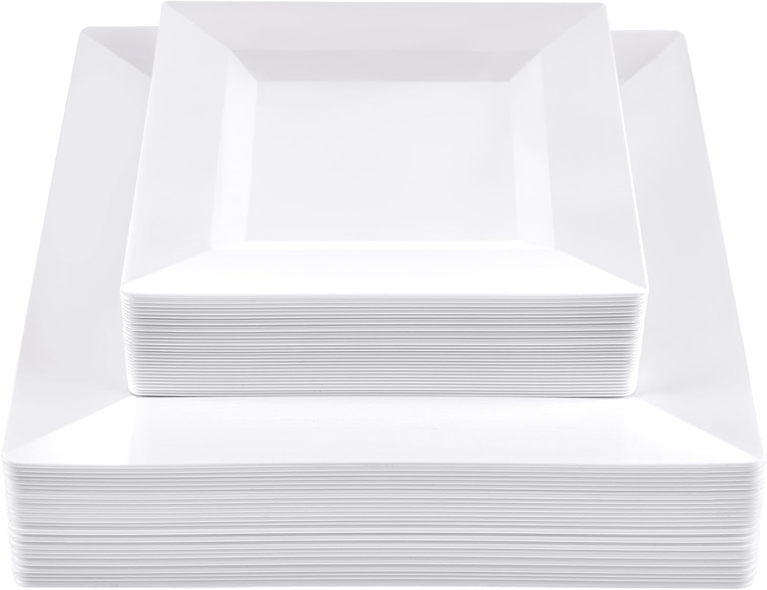SETUP Disposable White Plastic Plates, 30pcs 10.25" Dinner Plates and ...