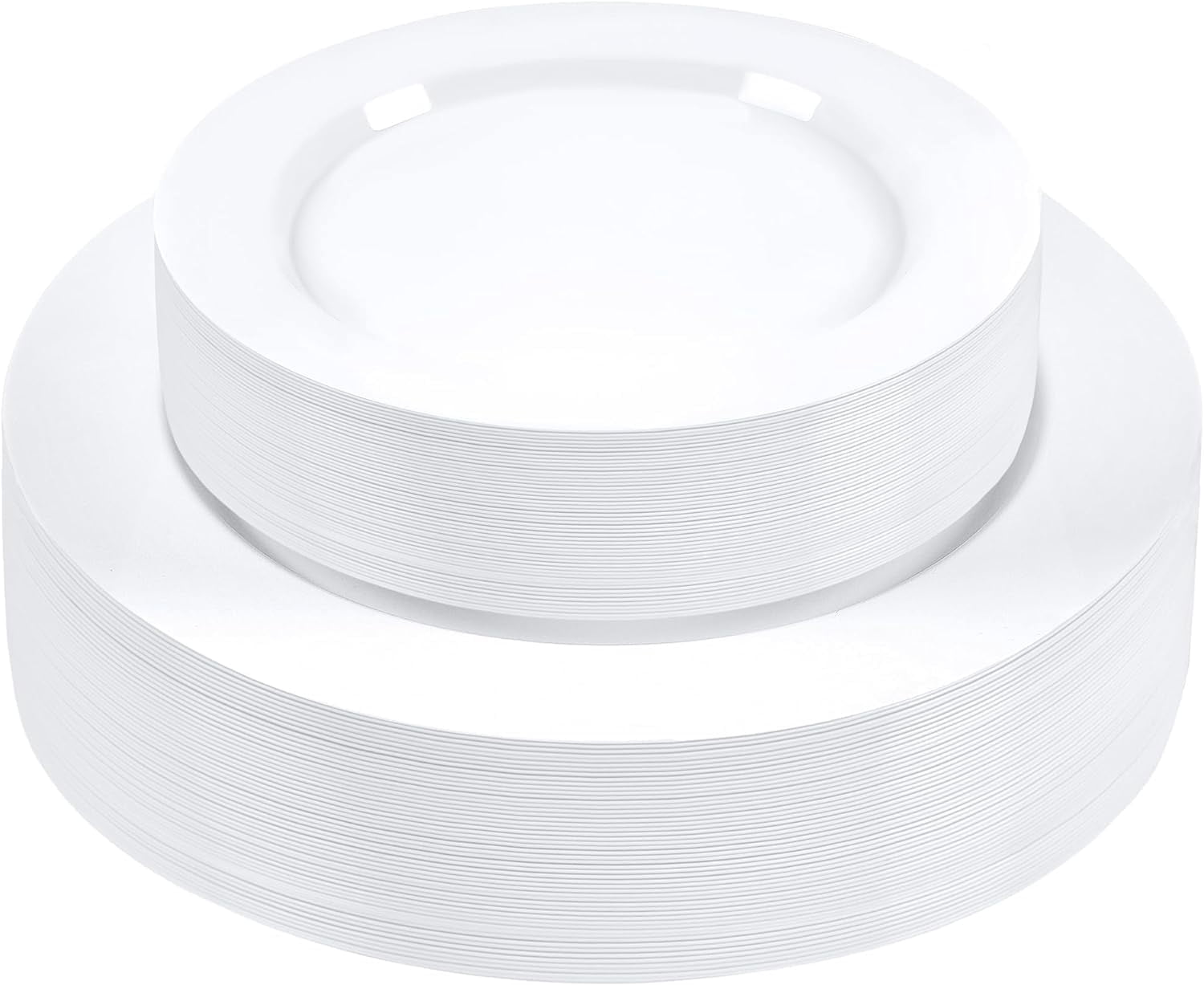 SETUP Disposable White Plastic Plates, 30pcs 10.25" Dinner Plates and ...