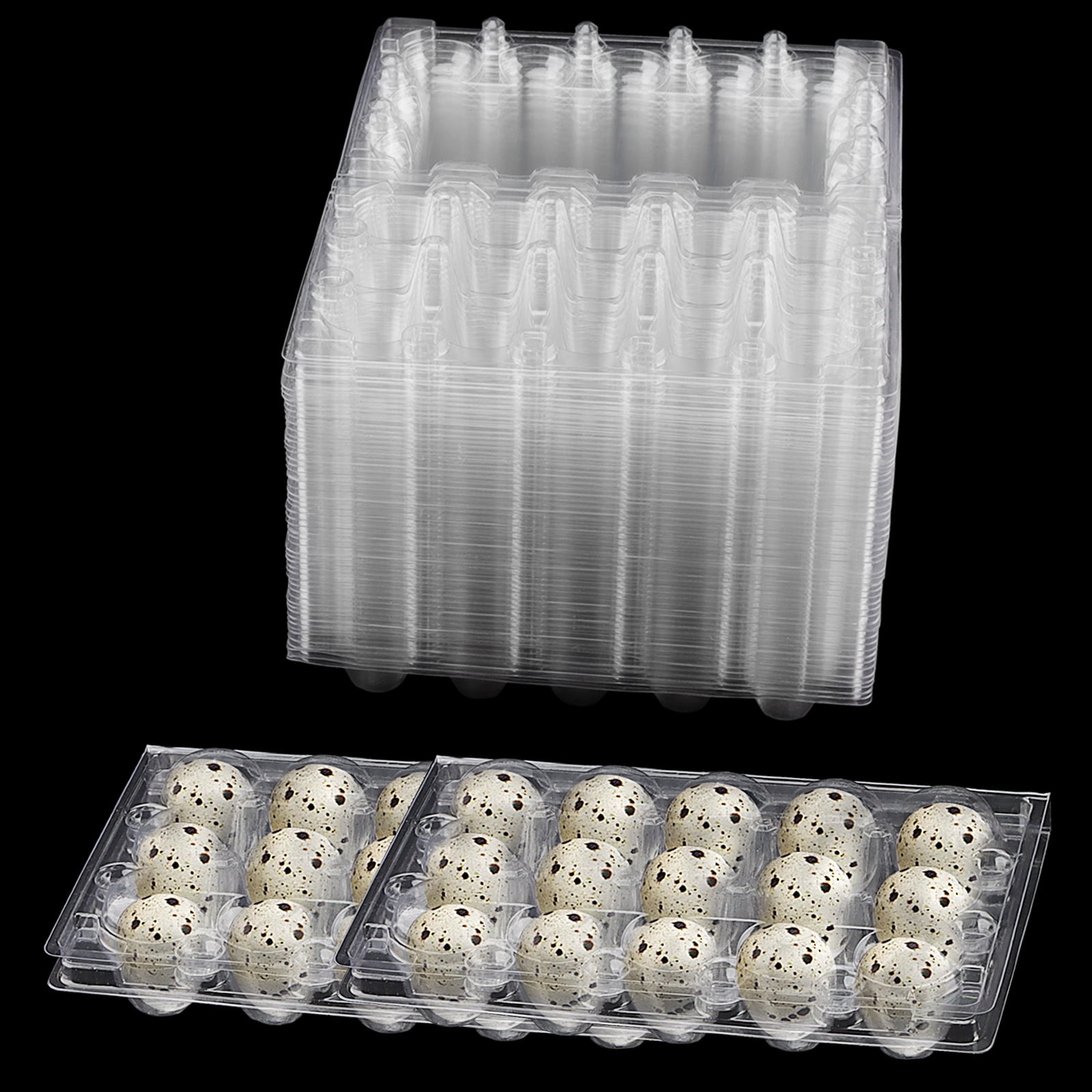 SEUNMUK 100 Pcs 15 Grid Quail Egg Cartons, Plastic Quail Egg Holder ...