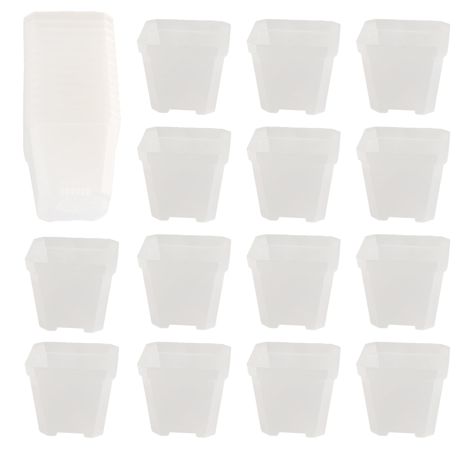 SEUNMUK 120 Pack 3 inches Clear Square Nursery Pots, Transparent Square ...