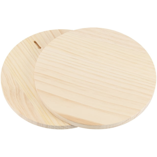 SEUNMUK 2 Pack 12 inch Large Round Wooden Panels, 3/4 inch Thick ...