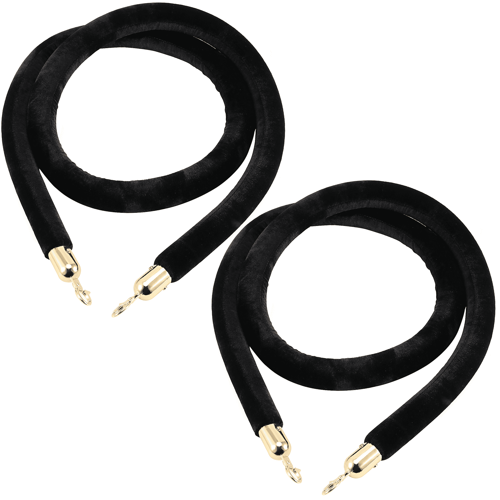 SEUNMUK 2 Pack 6.6ft Black Velvet Stanchion Rope with Gold Polished ...