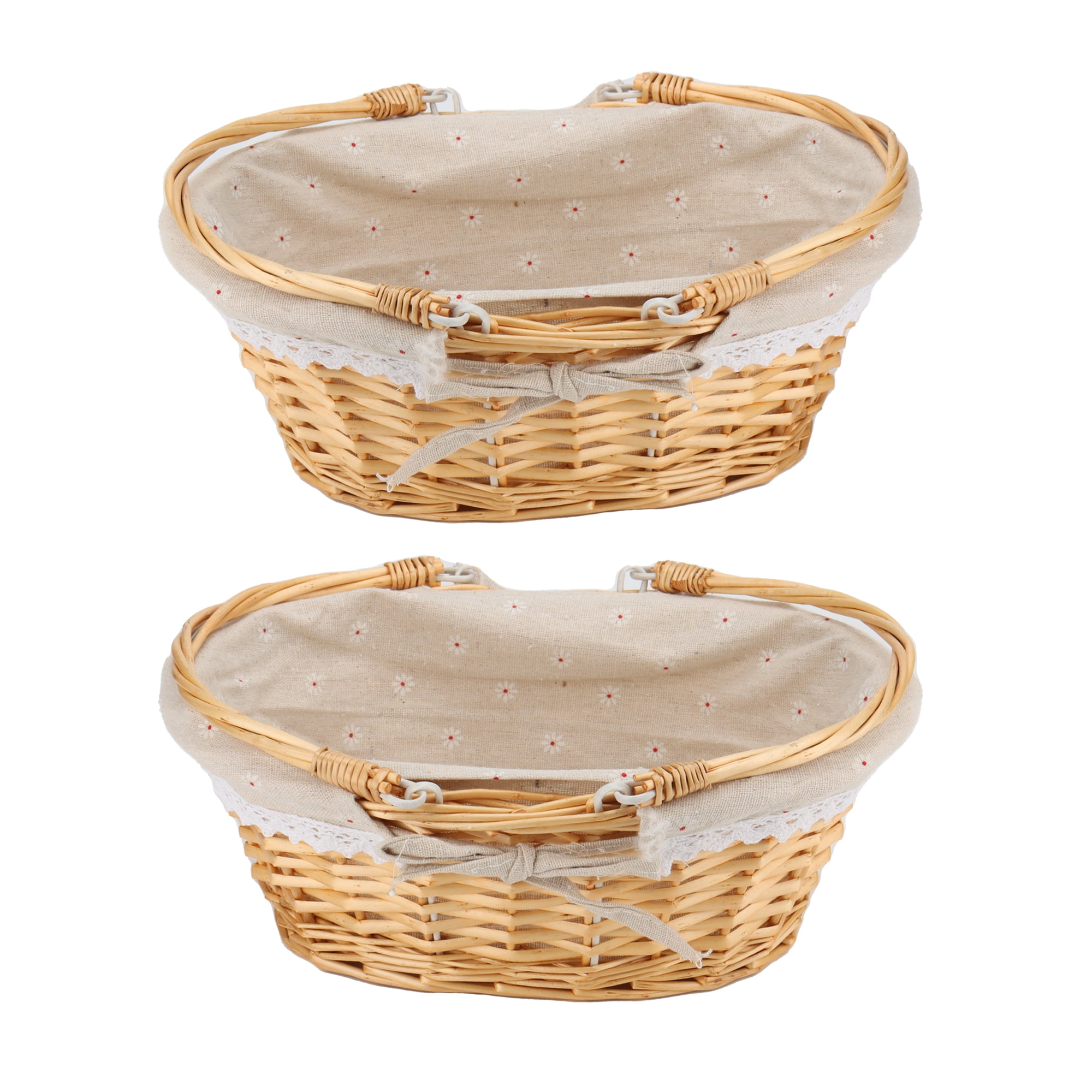 SEUNMUK 2 Pcs 12 inch Wicker Serving Storage Basket, Hand Woven Gift ...