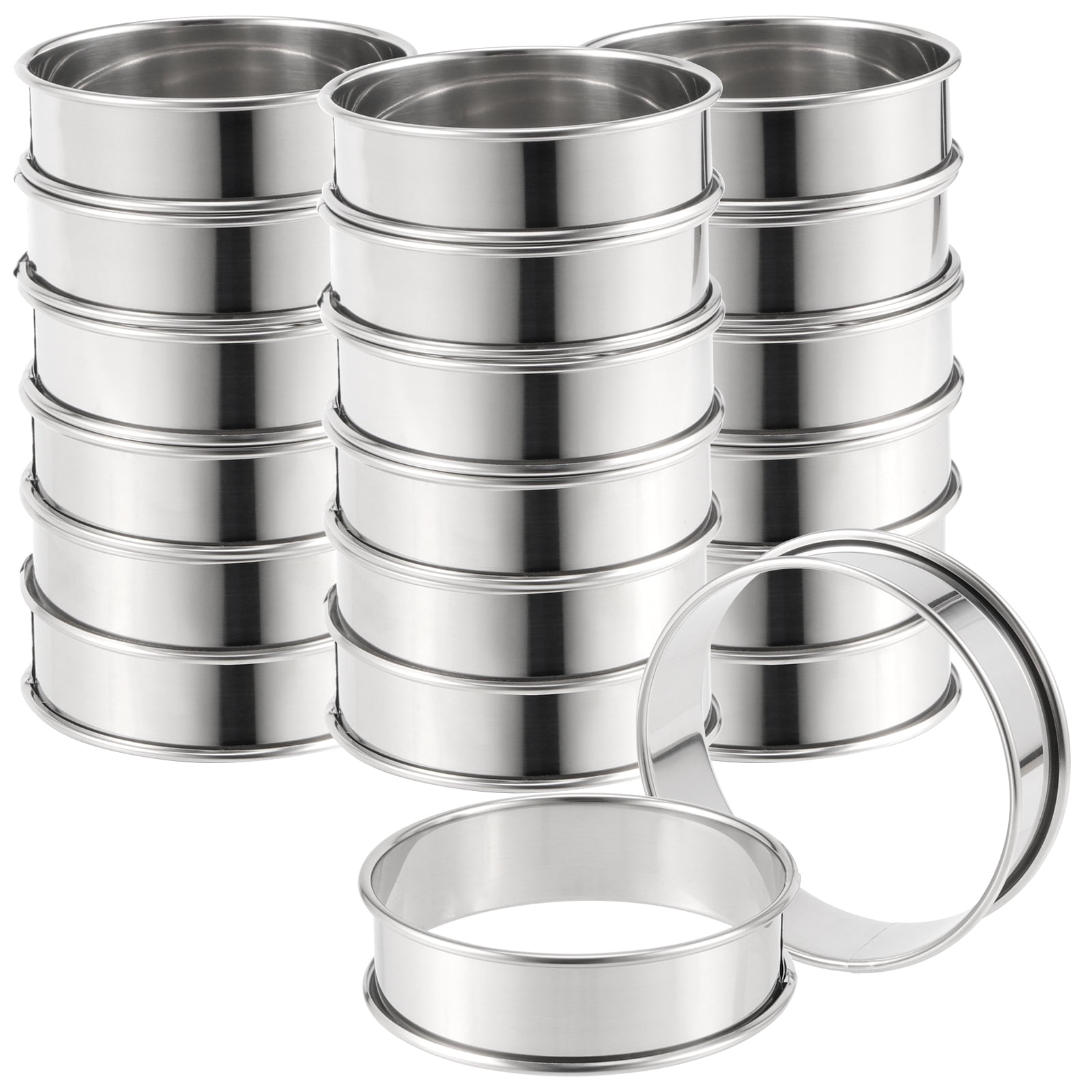 SEUNMUK 20 Pack 3.15 inch English Muffin Rings, Stainless Steel Double ...