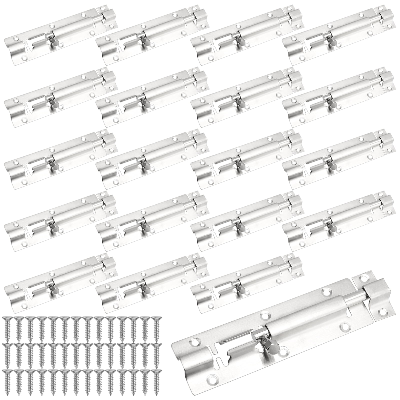 SEUNMUK 20 Pack 5 inch Door Security Slide Latch Lock, Stainless Steel ...