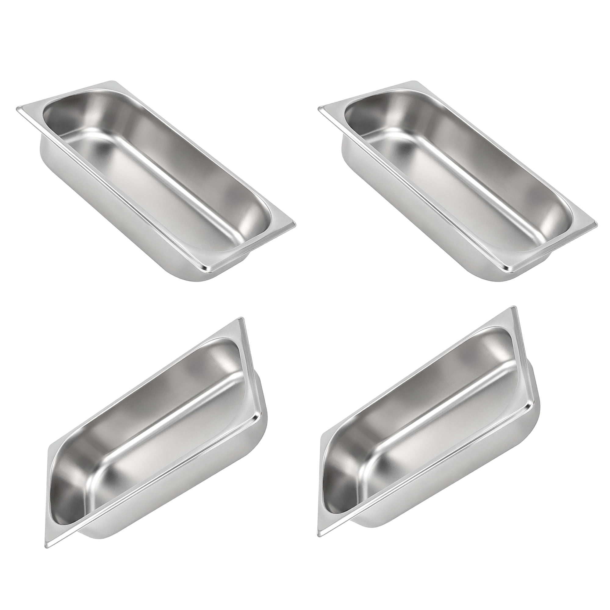 SEUNMUK 4 Pack 1/3 Size 2.5 inch Deep Steam Hotel Pan, Stainless Steel ...
