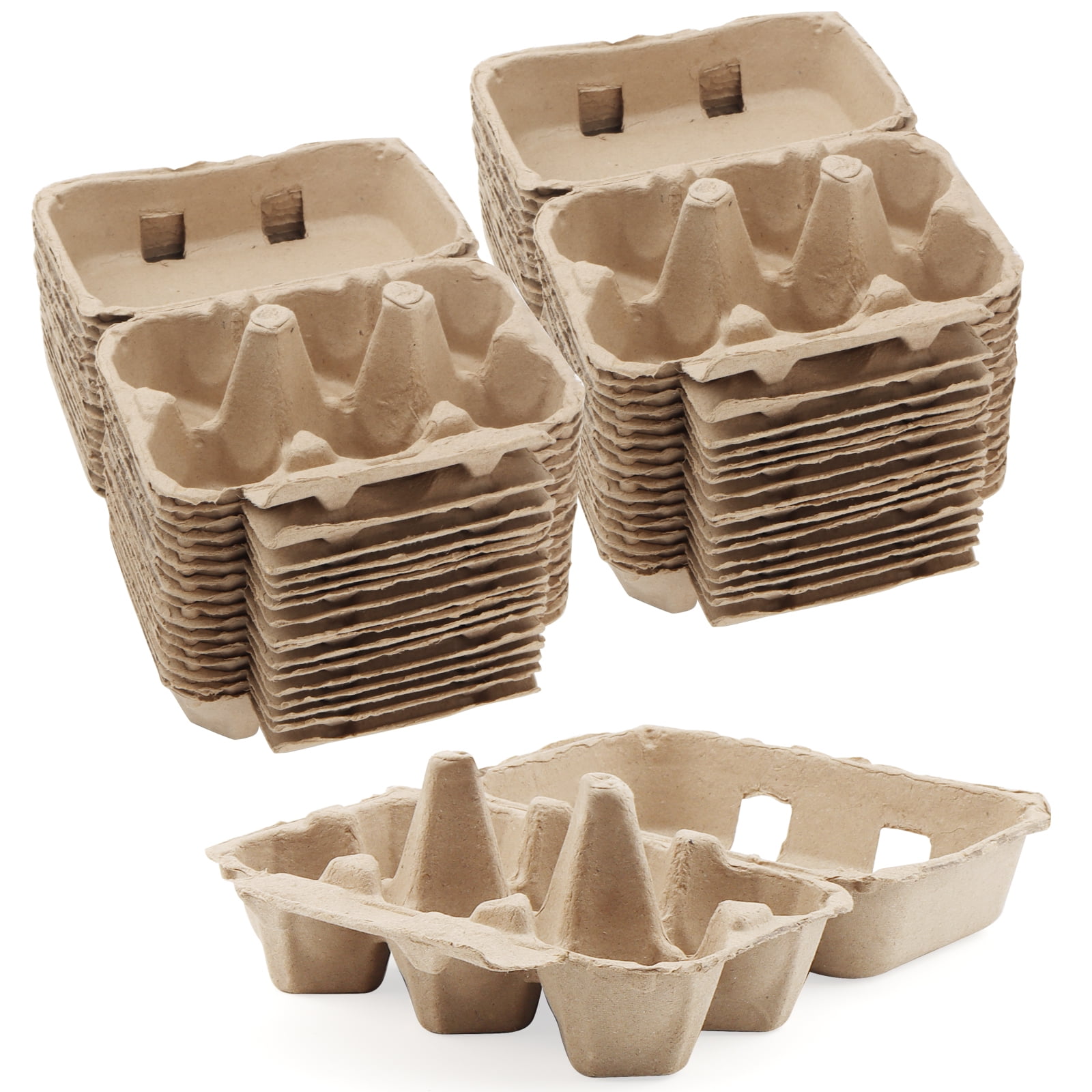 SEUNMUK 40 Pack 6 Count Paper Egg Carton, Half Dozen Brown Paper Pulp ...