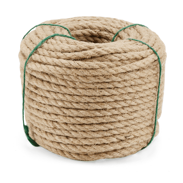 SEUNMUK Heavy Duty Natural Jute Rope, 5/16 in x 164 ft, Thick Garden ...