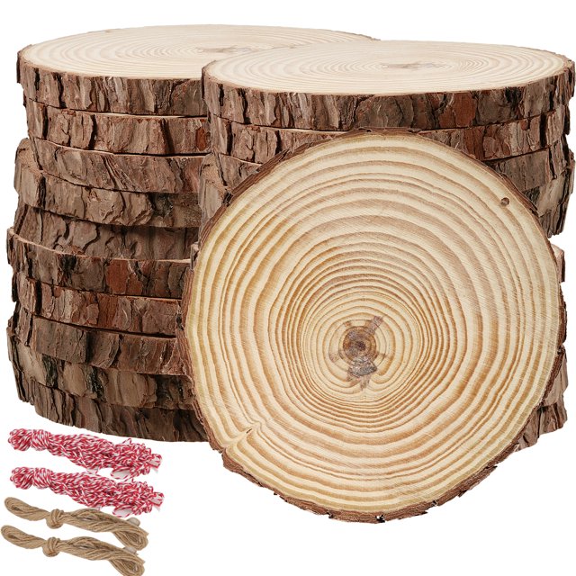 SEUNMUK 50 Pack 3.5-4 inch Natural Wood Slices, 2/5 inch Thick ...