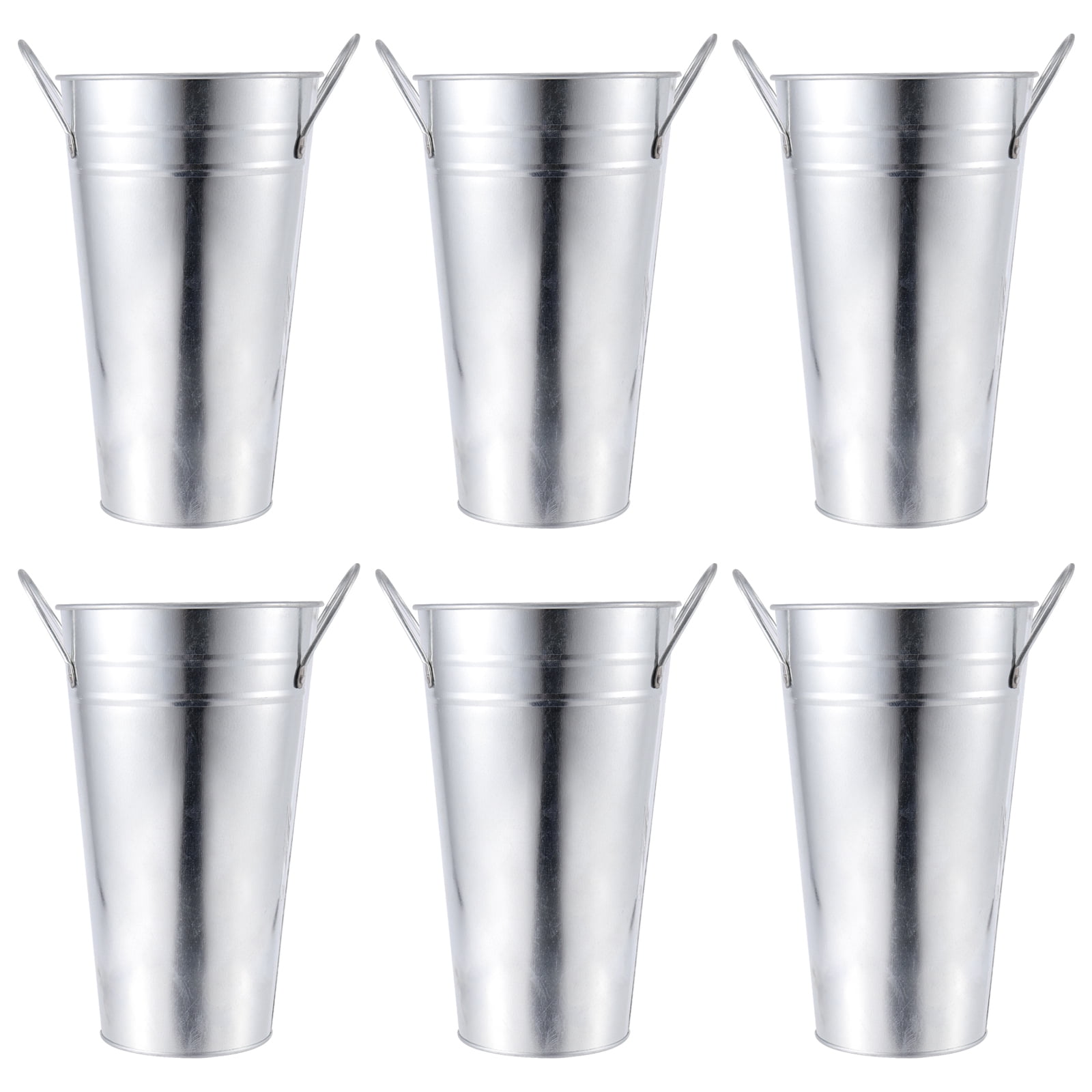 SEUNMUK 6 Pack 10 inch Galvanized Metal Vase, Tall Metal Flower Vase ...