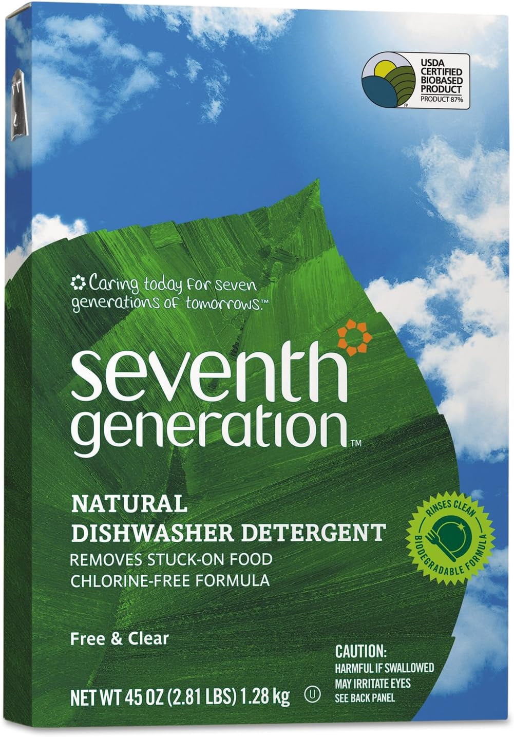 SEV 22150 Natural Automatic Dishwasher Powder, Clear, 45 oz. Box (Pack ...