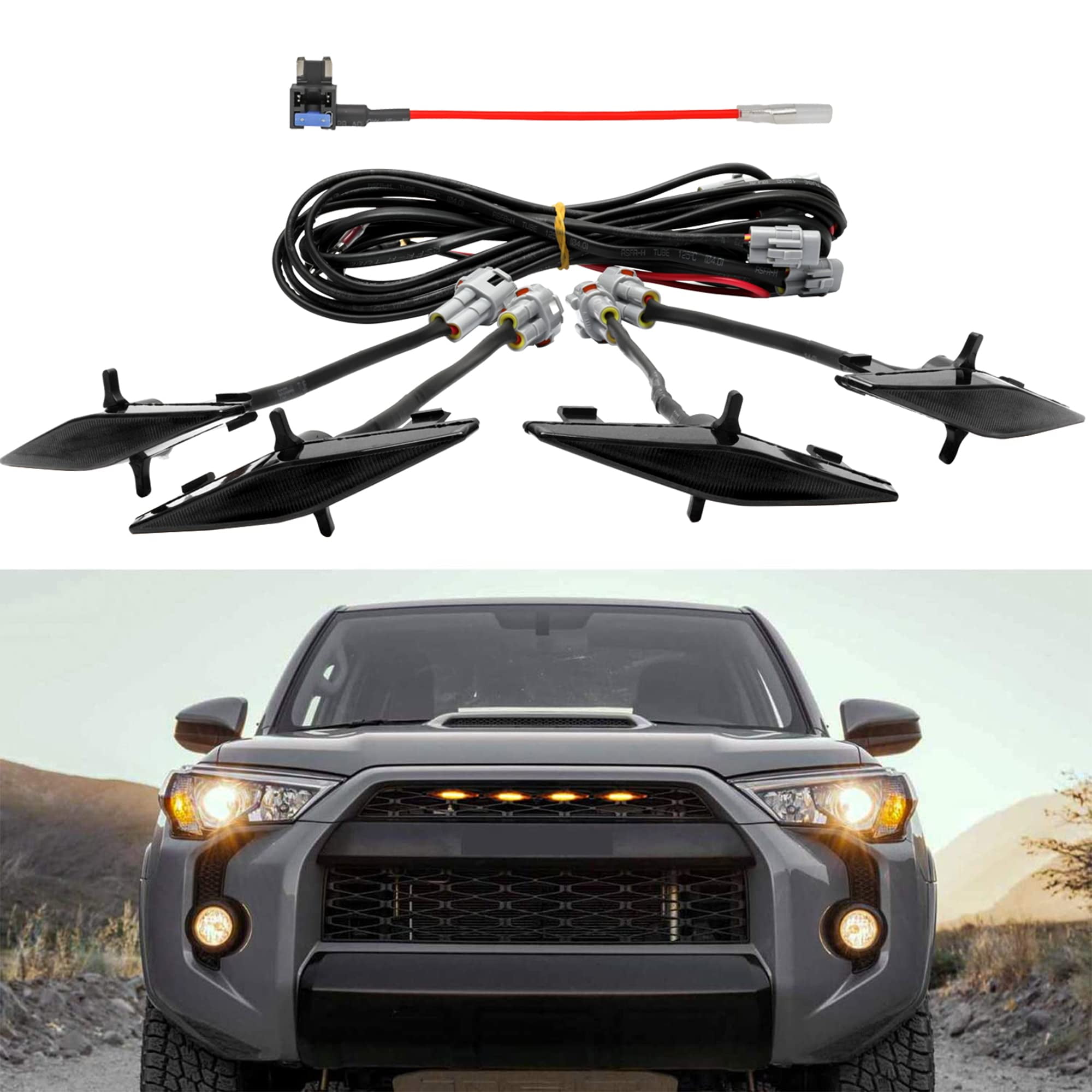 SEVEN SPARTA 4 PCS IFF17 Grill Led Lights with Toyota 4Runner 2014-2024 ...