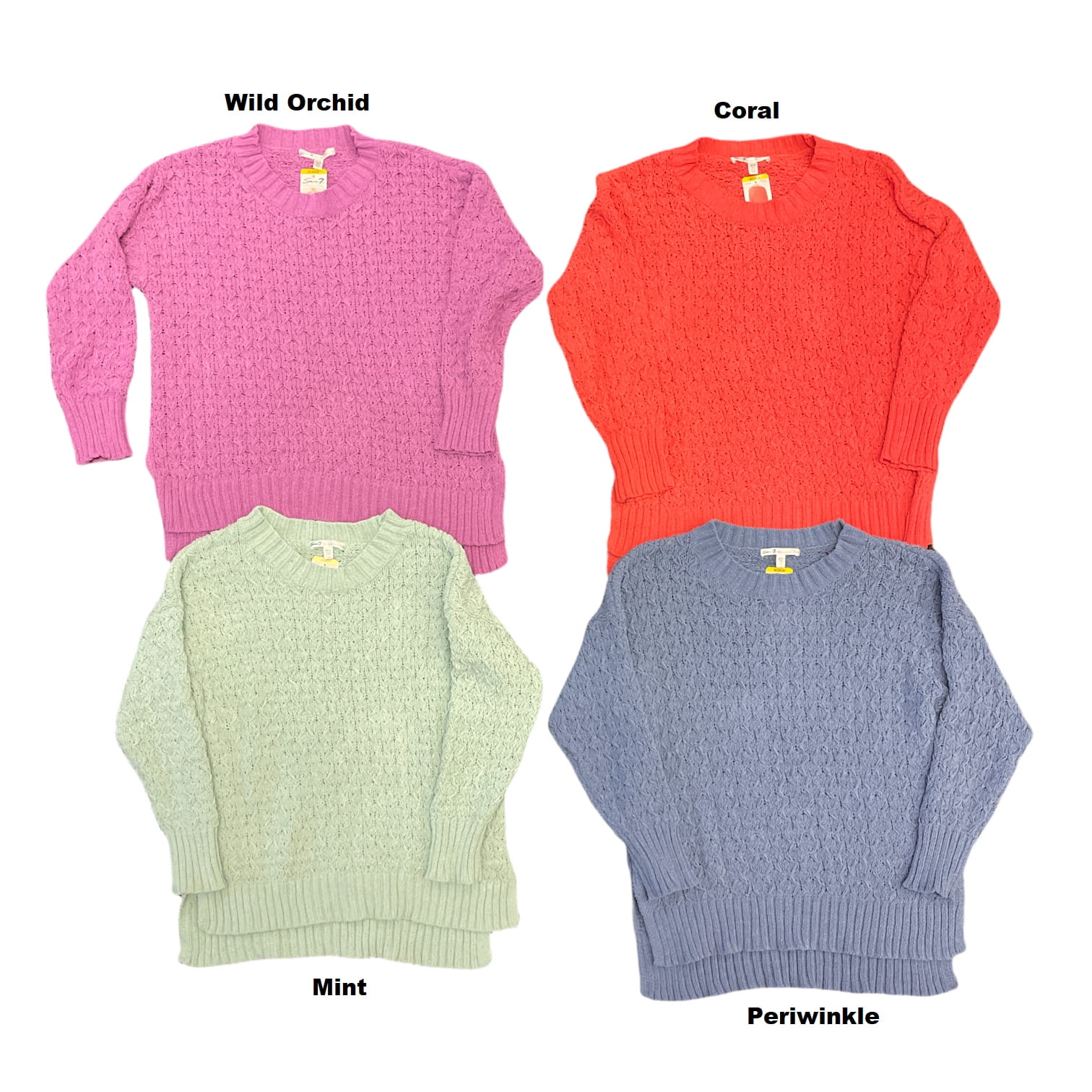 SEVEN7 Ladies Textured Soft Cozy Loose Knit Chenille Pullover Sweater ...