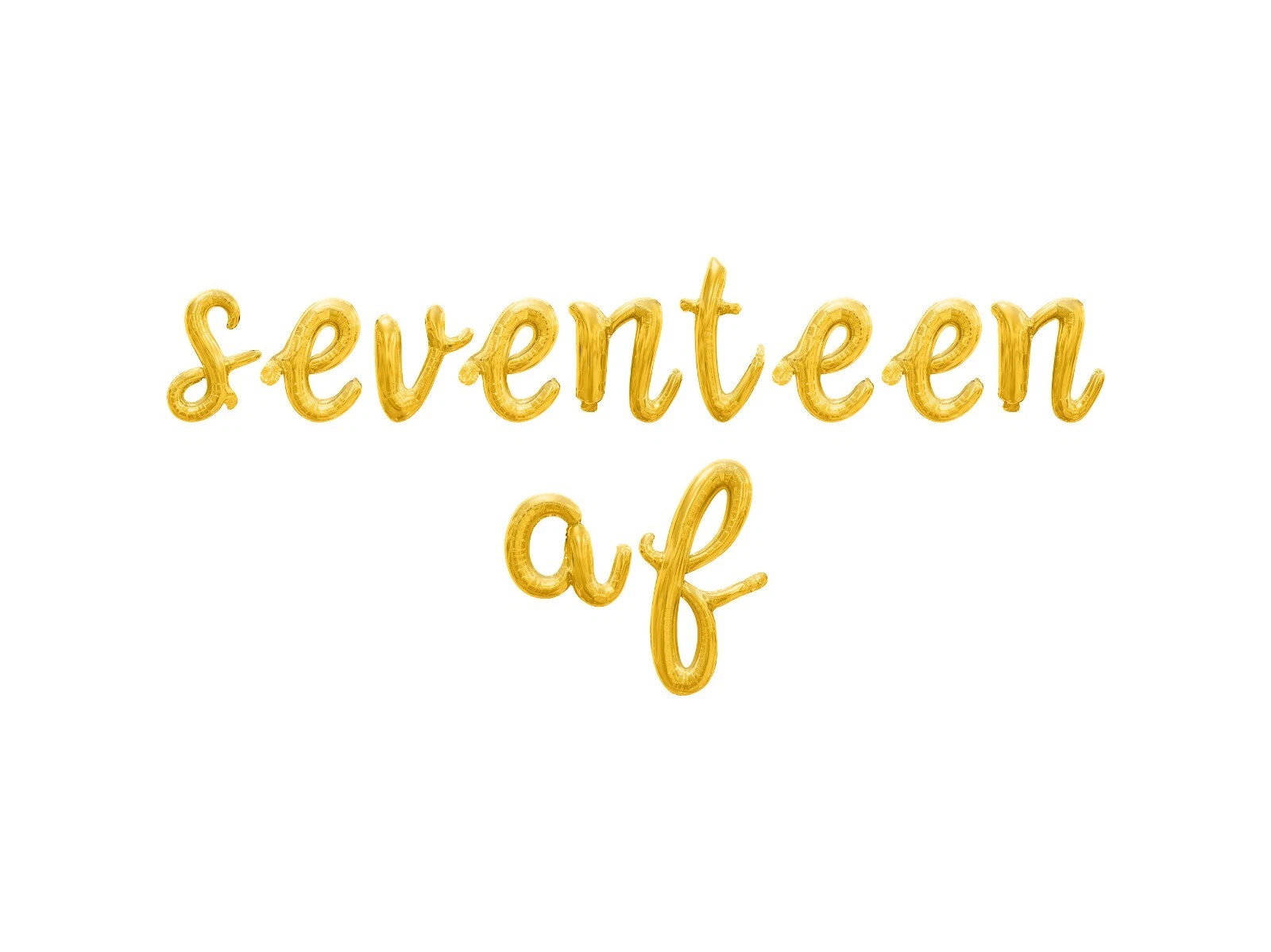 SEVENTEEN AF Cursive Letter Balloon Banner - 17th Birthday Party ...