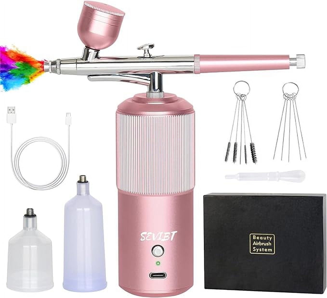 SEVIBT Airbrush Kit with Compressor， Rechargeable Handheld Airbrush Set ...