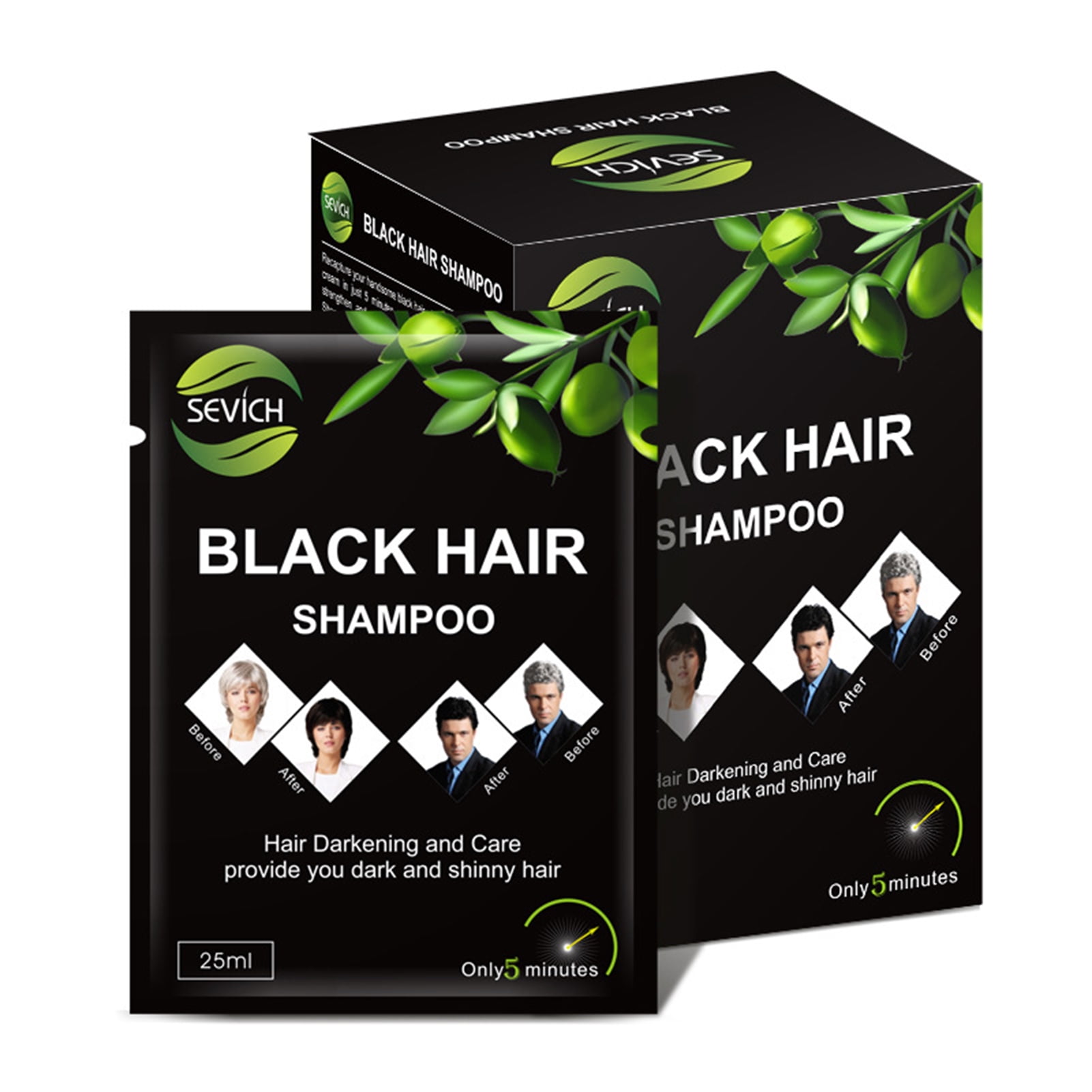 SEVICH Black Hair Shampoo Instant Hair Dye Cream for Men Women ...