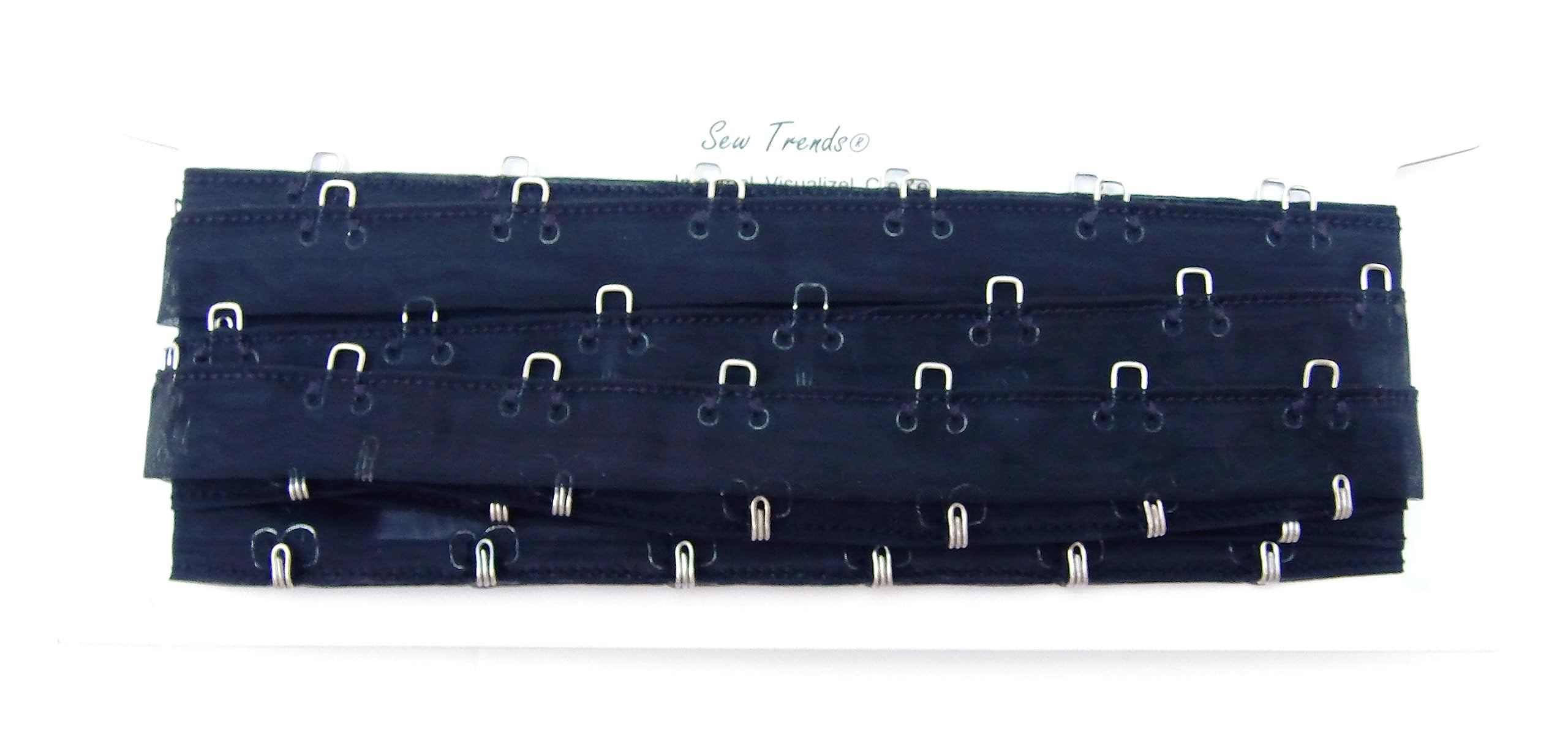 SEW TRENDS 2 Yards Pair of Hook and Eye Tape Sheer Organza Mesh Fabric ...