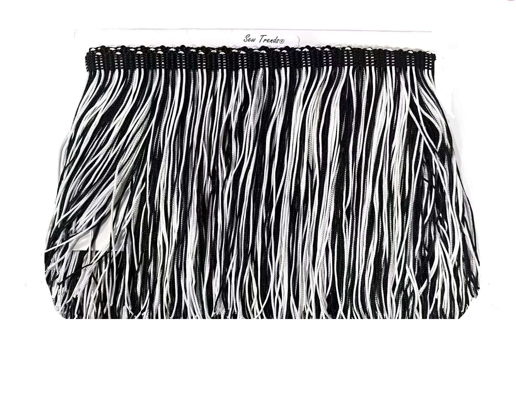 SEW TRENDS 5 Yards of 6" Long Chainette Fringe Multicolor Two Tone ...