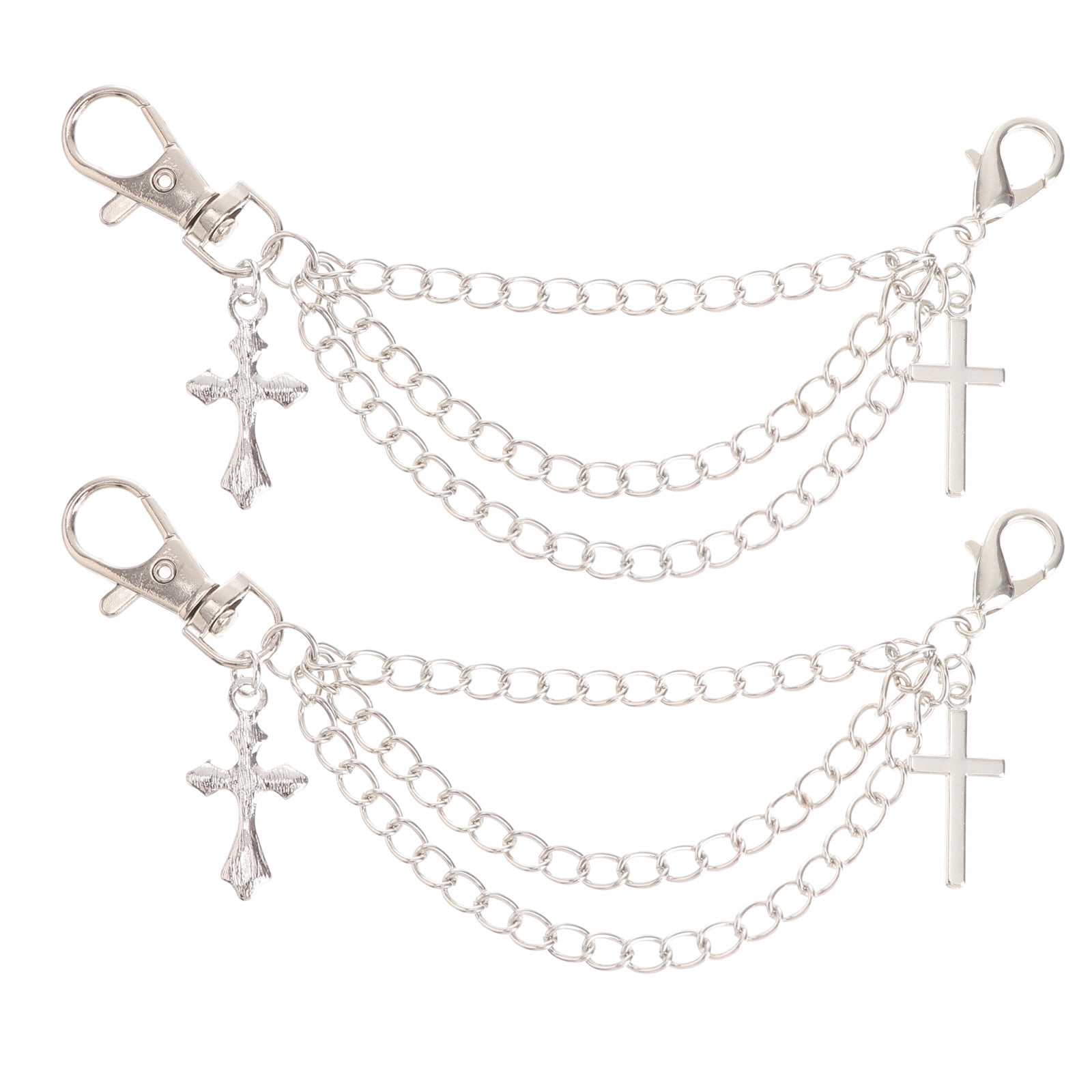 SEWACC 1 Pair Silver Star Shaped Multi Layer Shoe Decorative Chains for ...