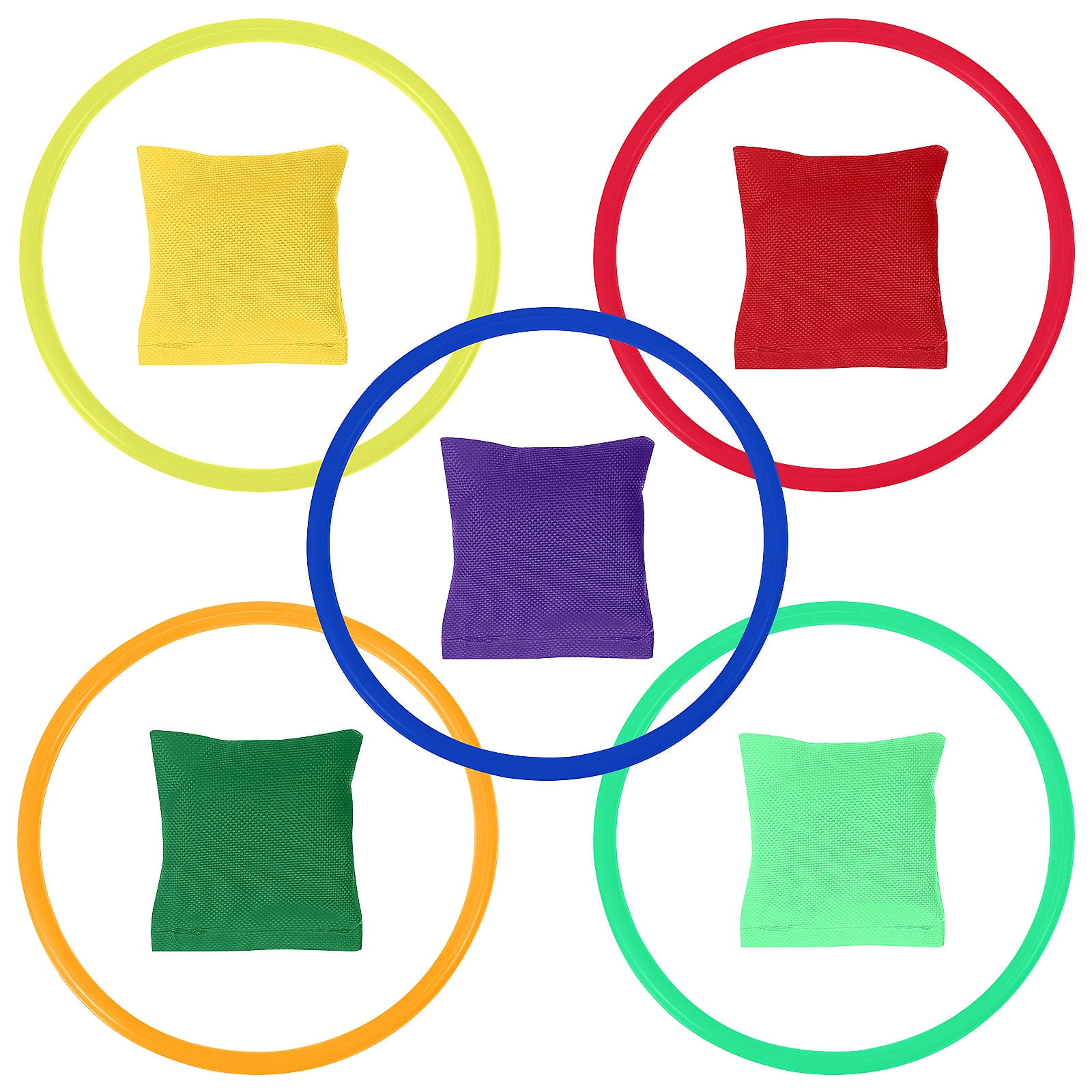 SEWACC 1 Set Bean Bag Toss Game Assorted Color Round Throwing Rings ...
