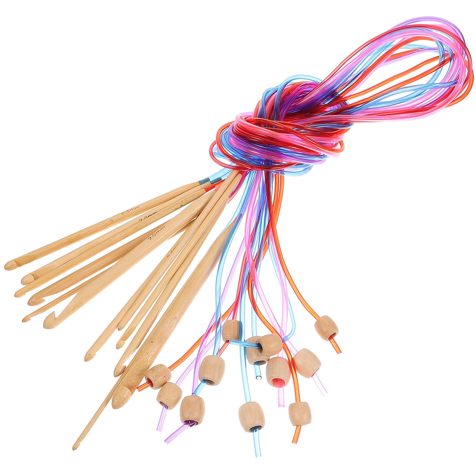 SEWACC 1 Set Crochet Hooks for Beginners Colorful Wood Knitting Tools ...