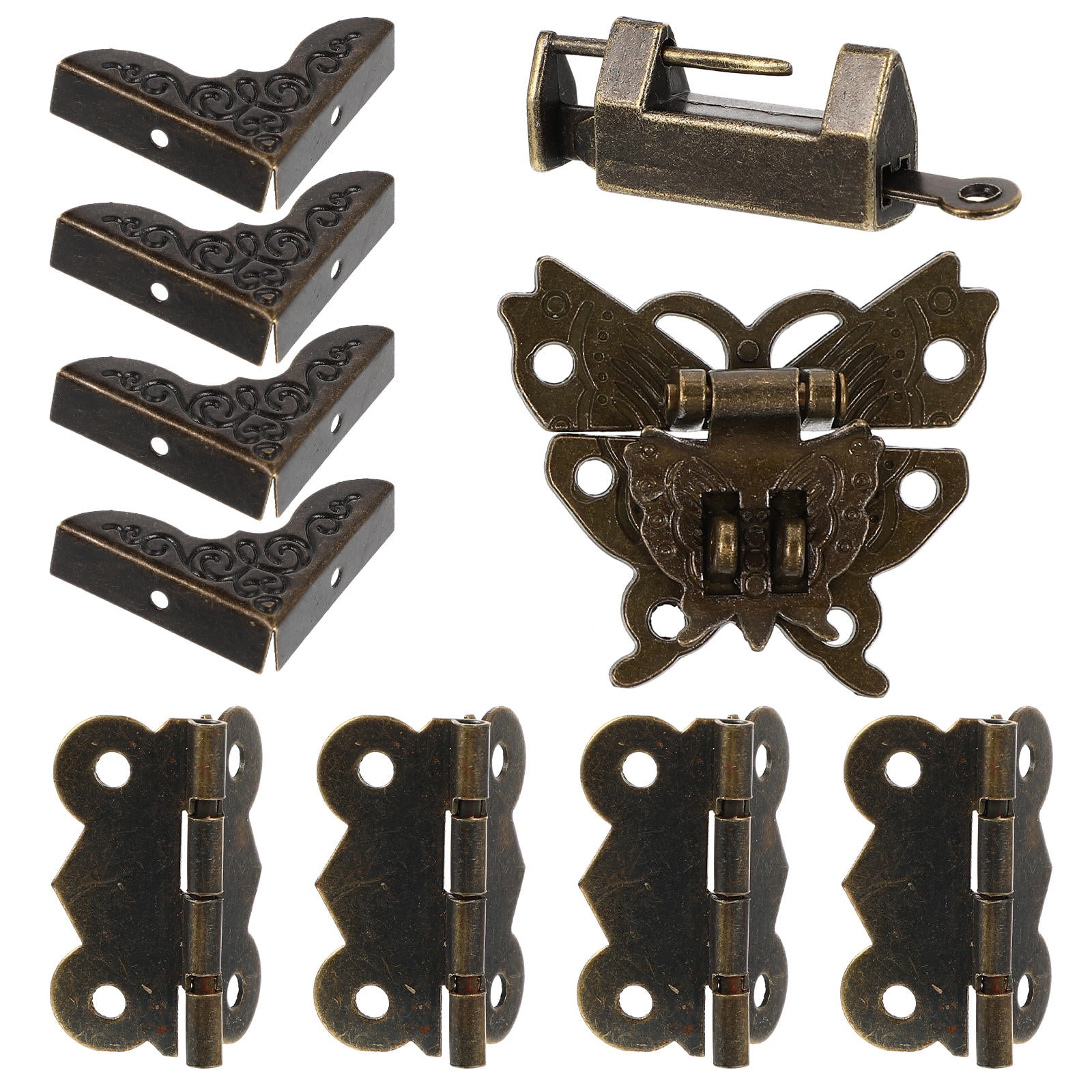 SEWACC 1 Set Iron Antique Style Decorative Hinges for Wooden Boxes 4 ...