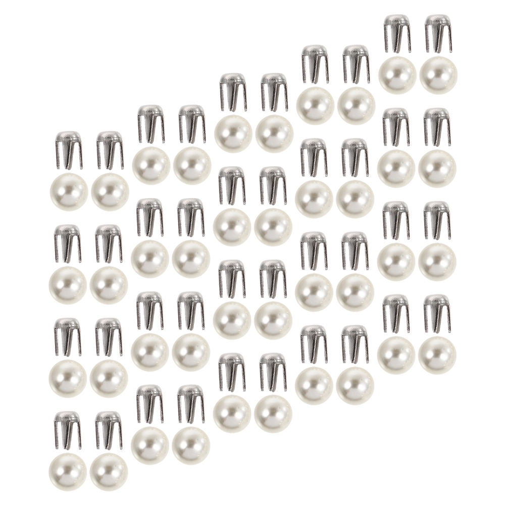 SEWACC 150Sets Round White Artificial Pearl Rivets For Metal Diy Crafts SEWACC 150Sets Round White Artificial Pearl Rivets For Metal Diy Crafts